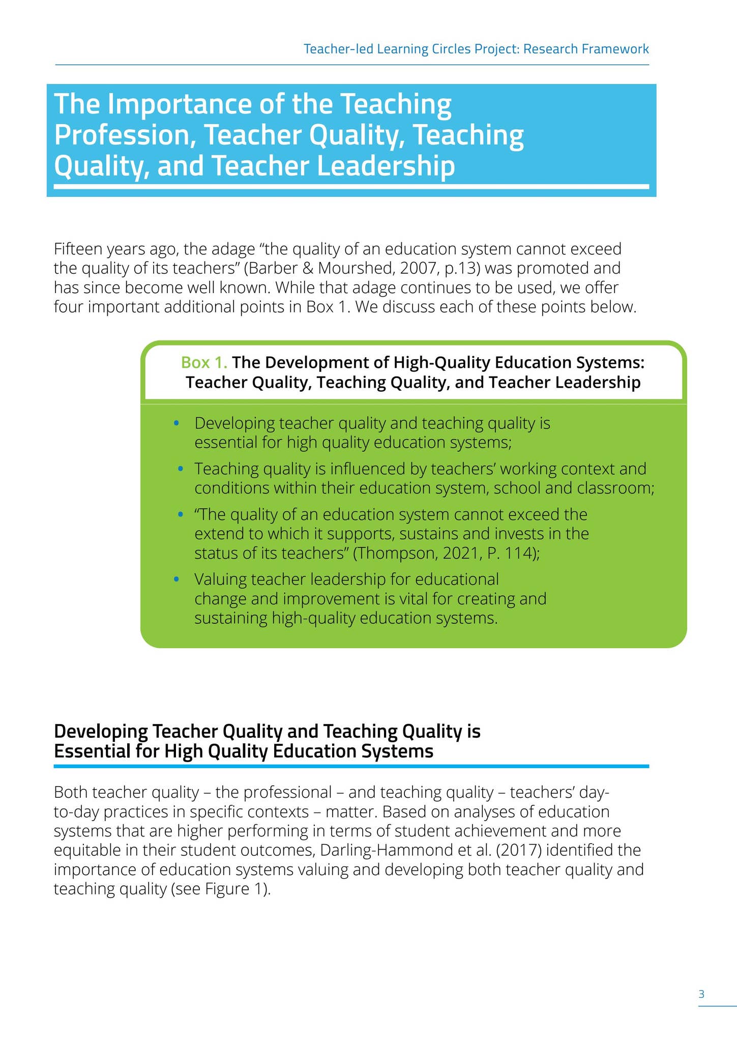 Teacher-led Learning Circles: Developing Teacher Leadership and ...