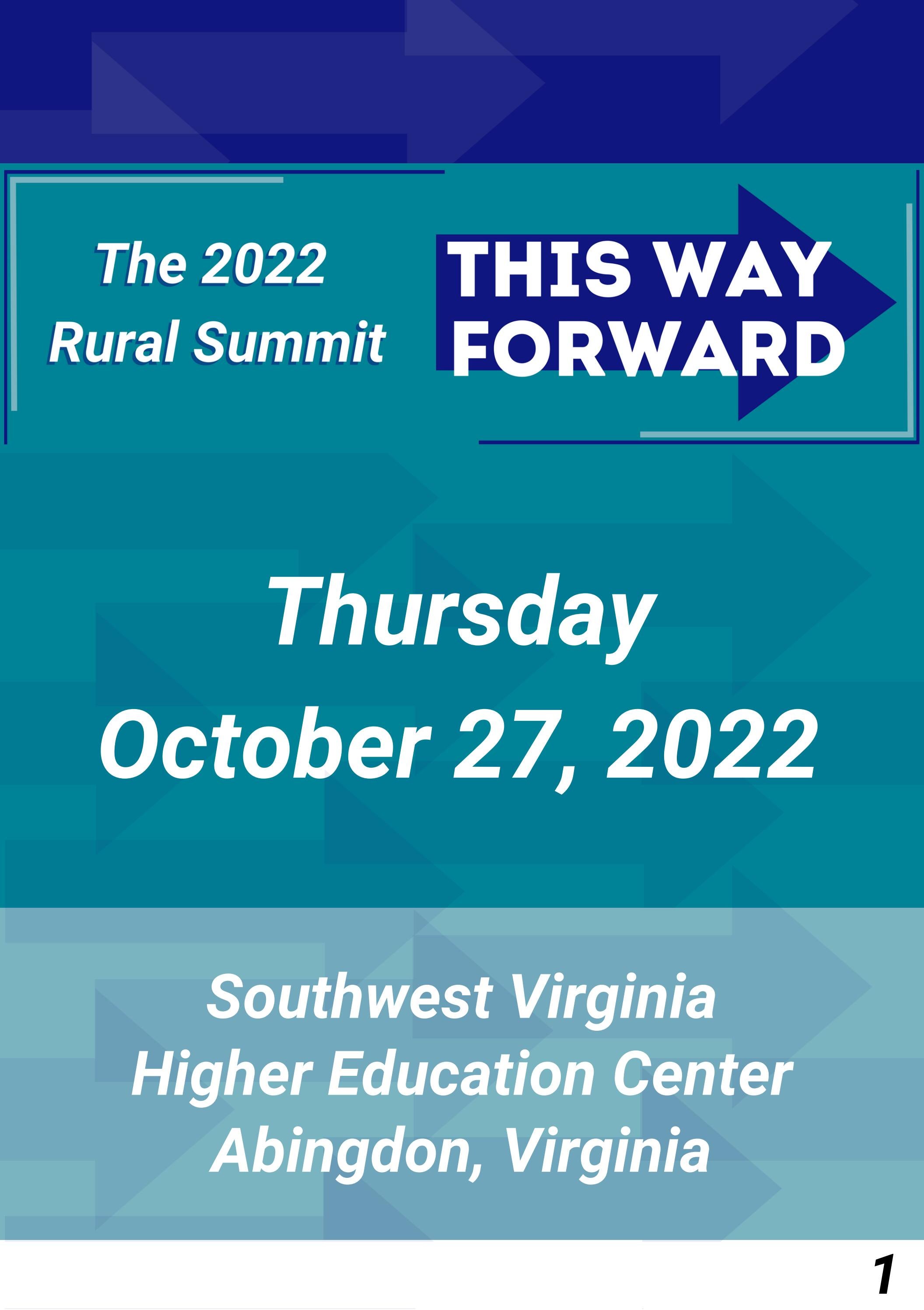 2022 Rural Summit Booklet - Day 1 by Ryan Dye - Issuu