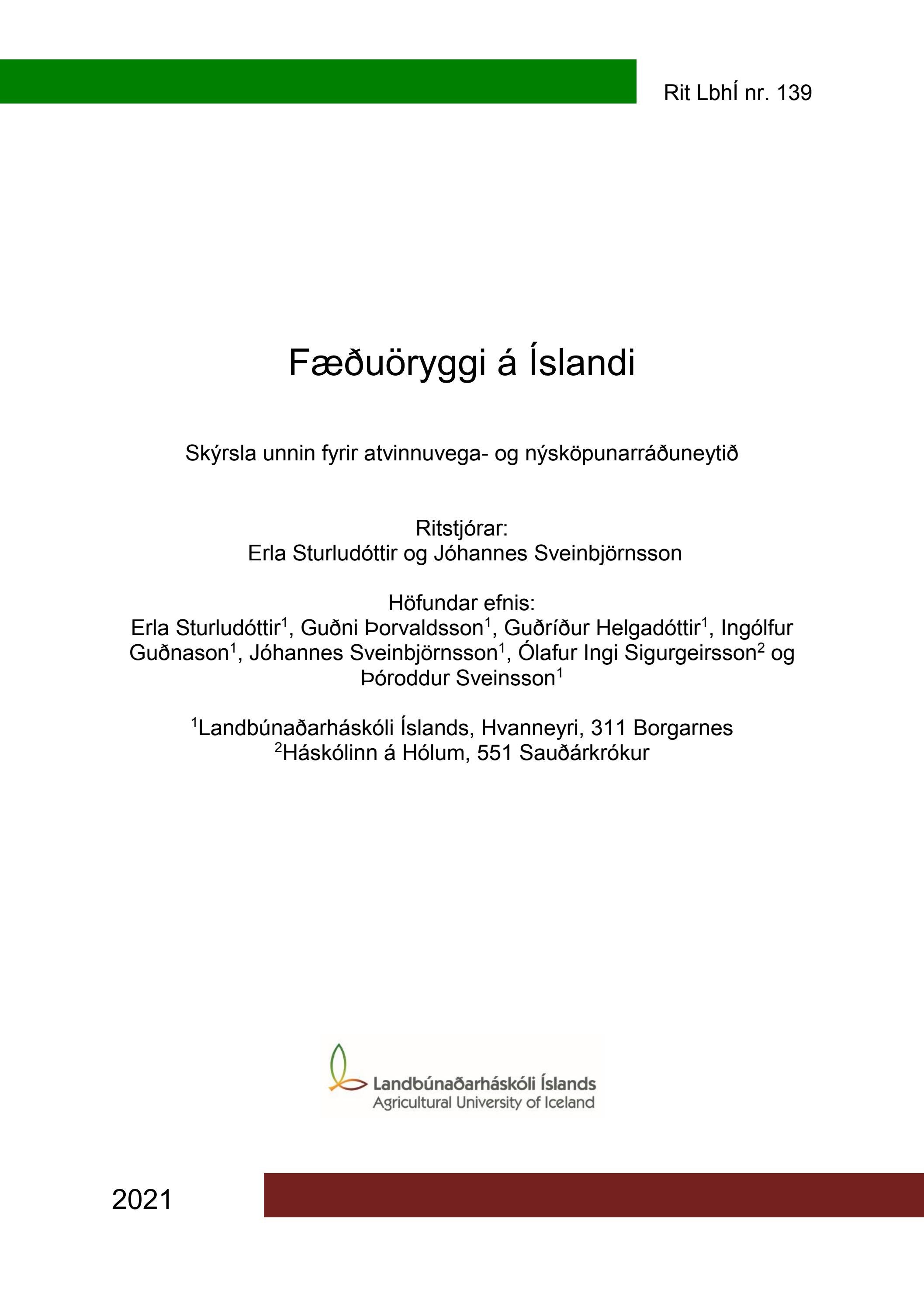 Rit LbhÍ nr 139 by Landbúnaðarháskóli_Íslands - Issuu