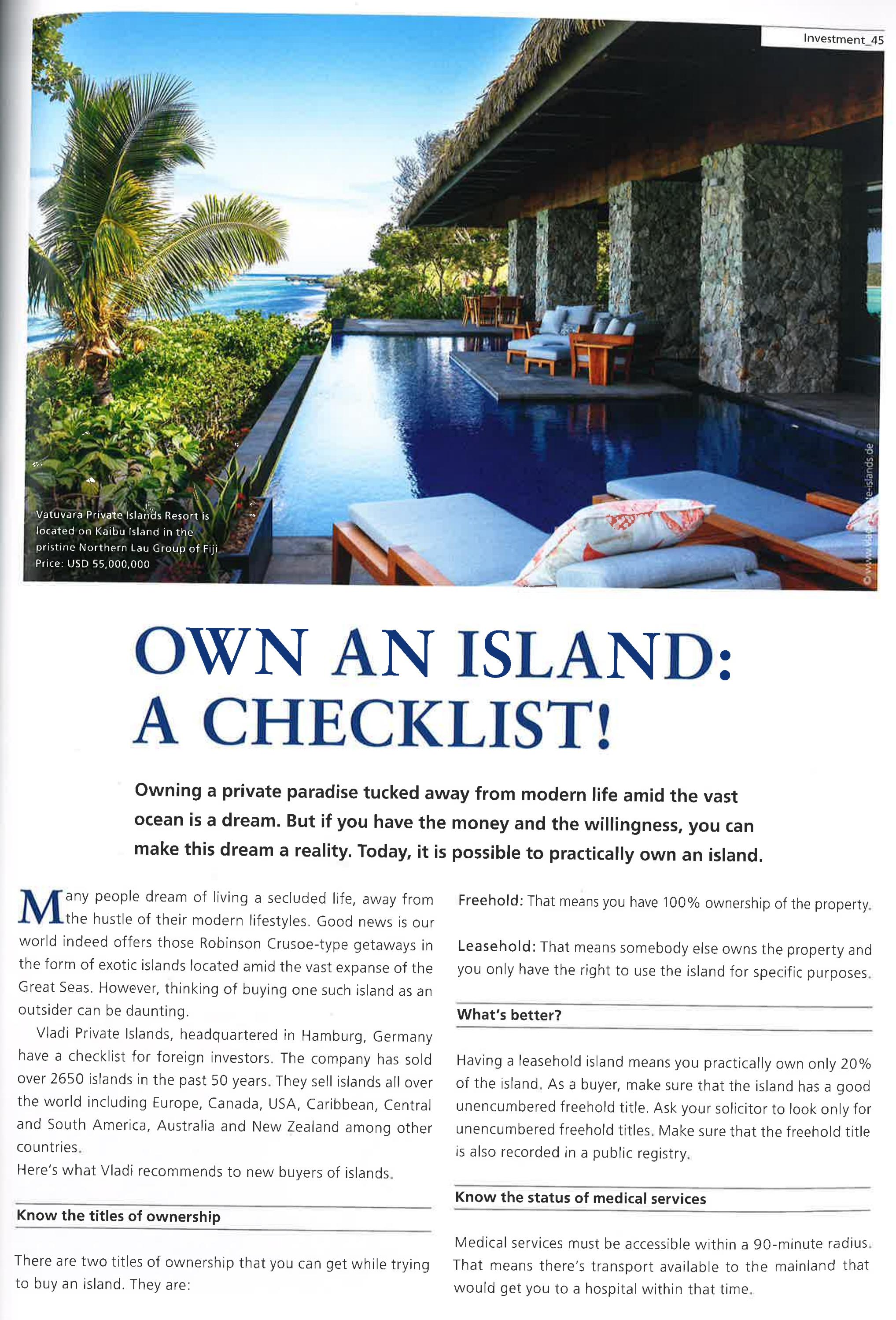 HighClass Magazine, Own an Island: A Checklist, Autumn 2022 by VLADI ...