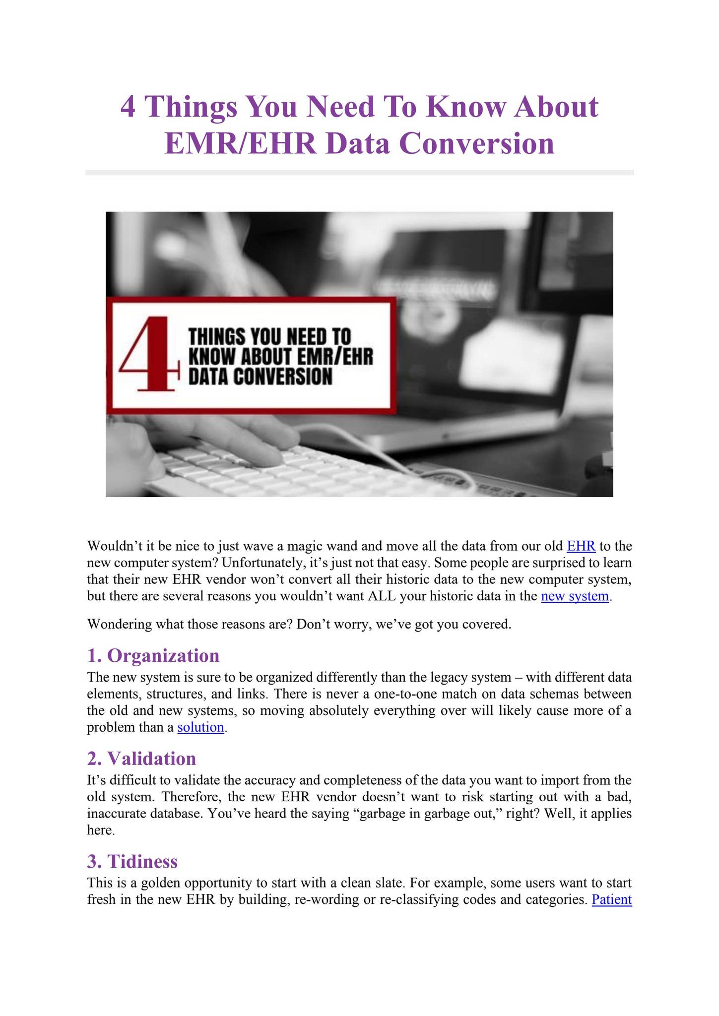 4 Things You Need To Know About EMR/EHR Data Conversion by TriyamInc ...