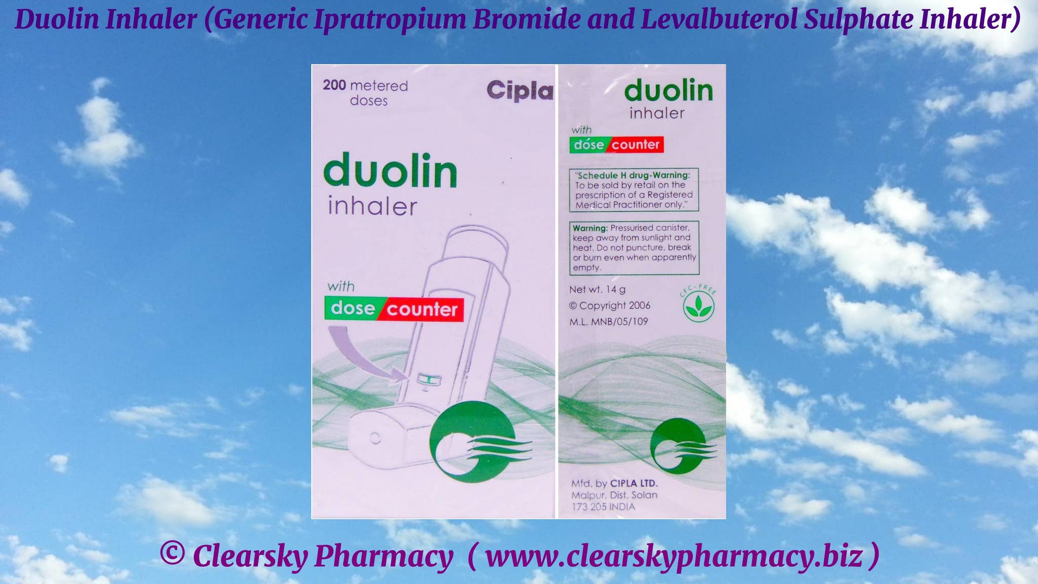 Duolin Inhaler (Generic Ipratropium Bromide and Levalbuterol Sulphate ...