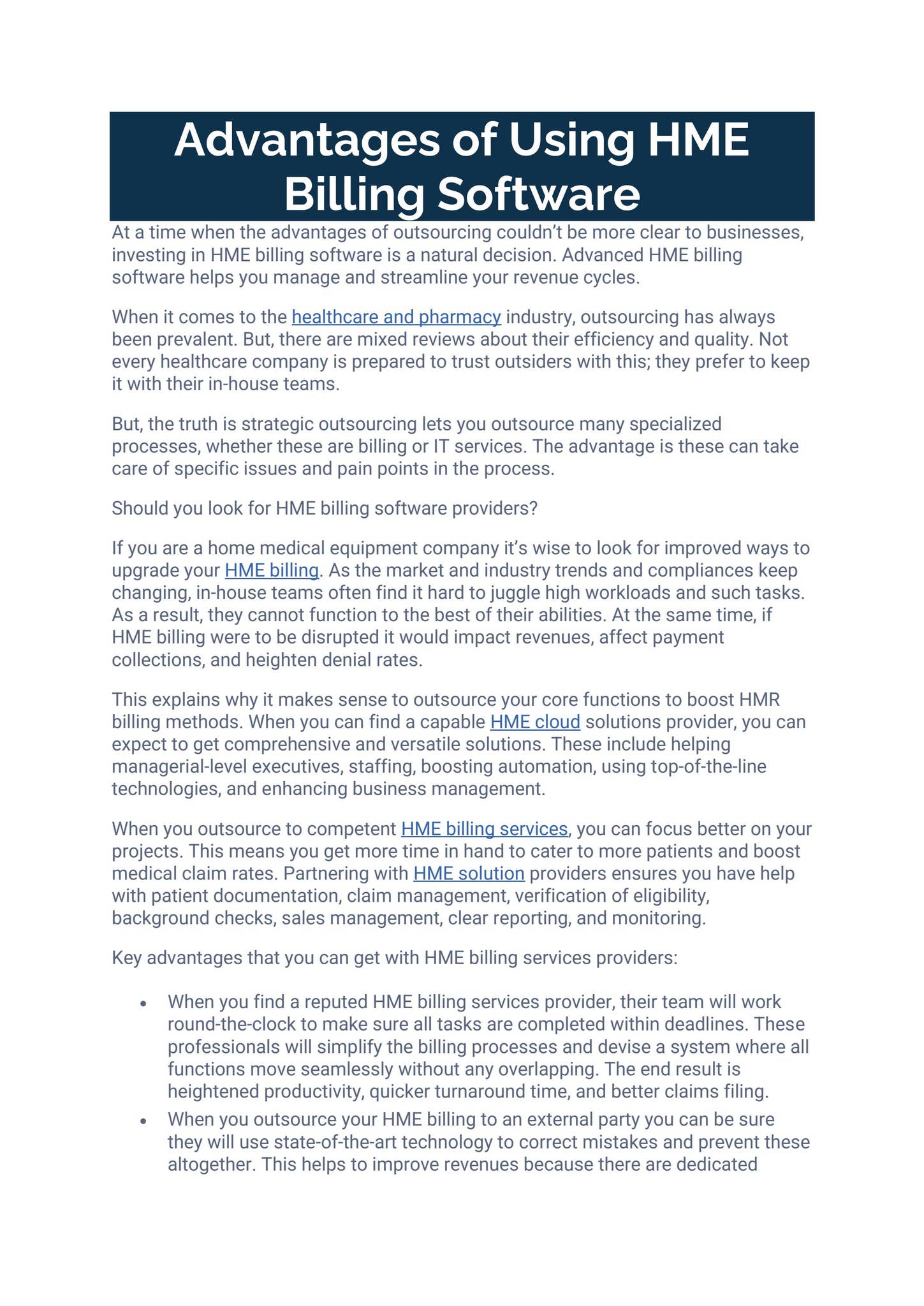 Advantages of Using HME Billing Software by BFLOW Solutions, Inc. - Issuu