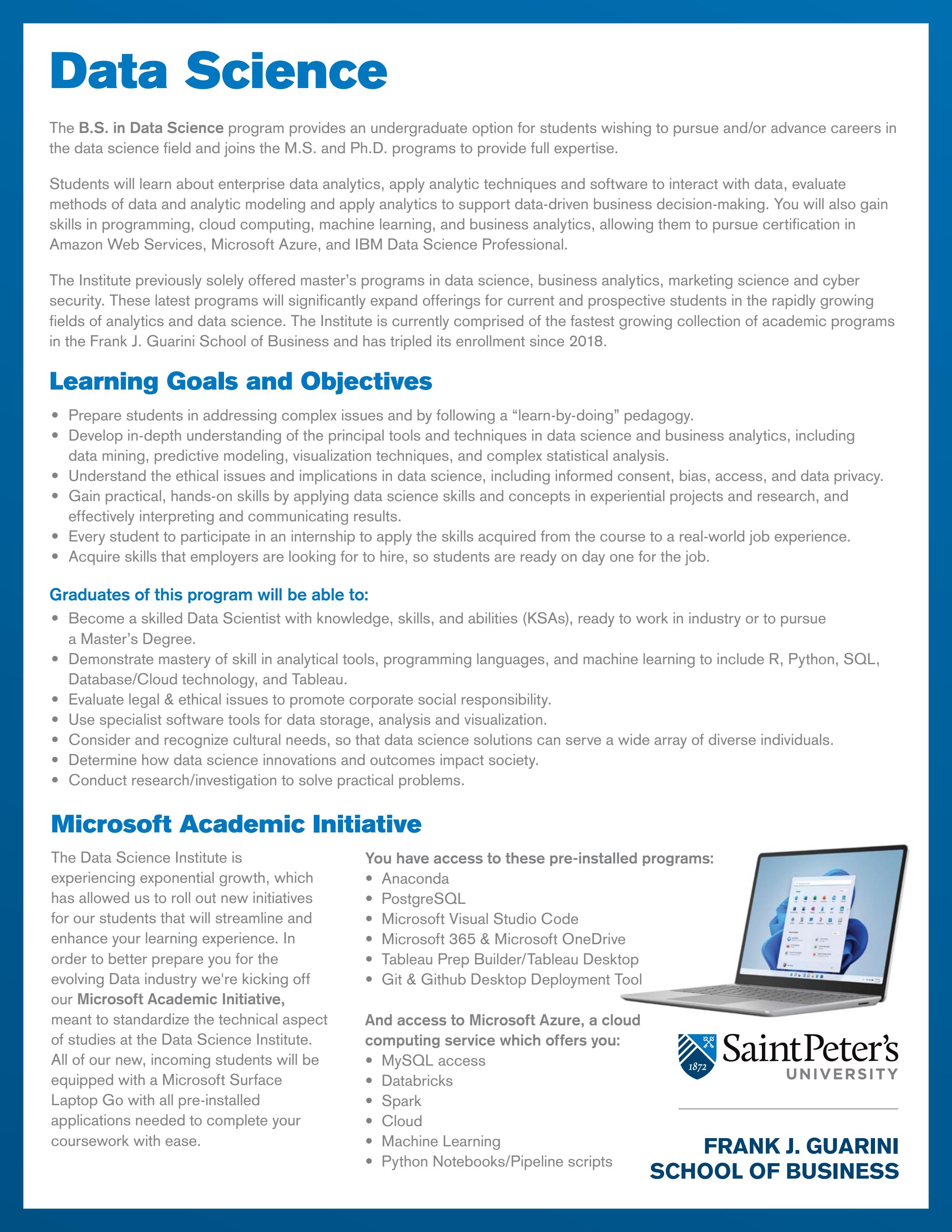 Data Science BS Program, Fall 2022 by Saint Peter's University - Issuu