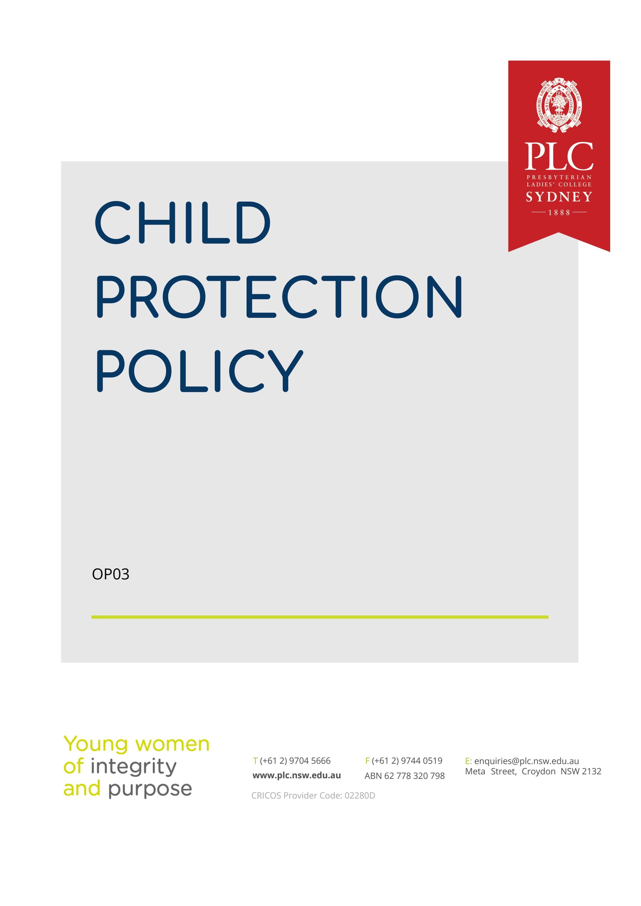 PLC Sydney Child Protection Policy 2019 by PLC Sydney - Issuu