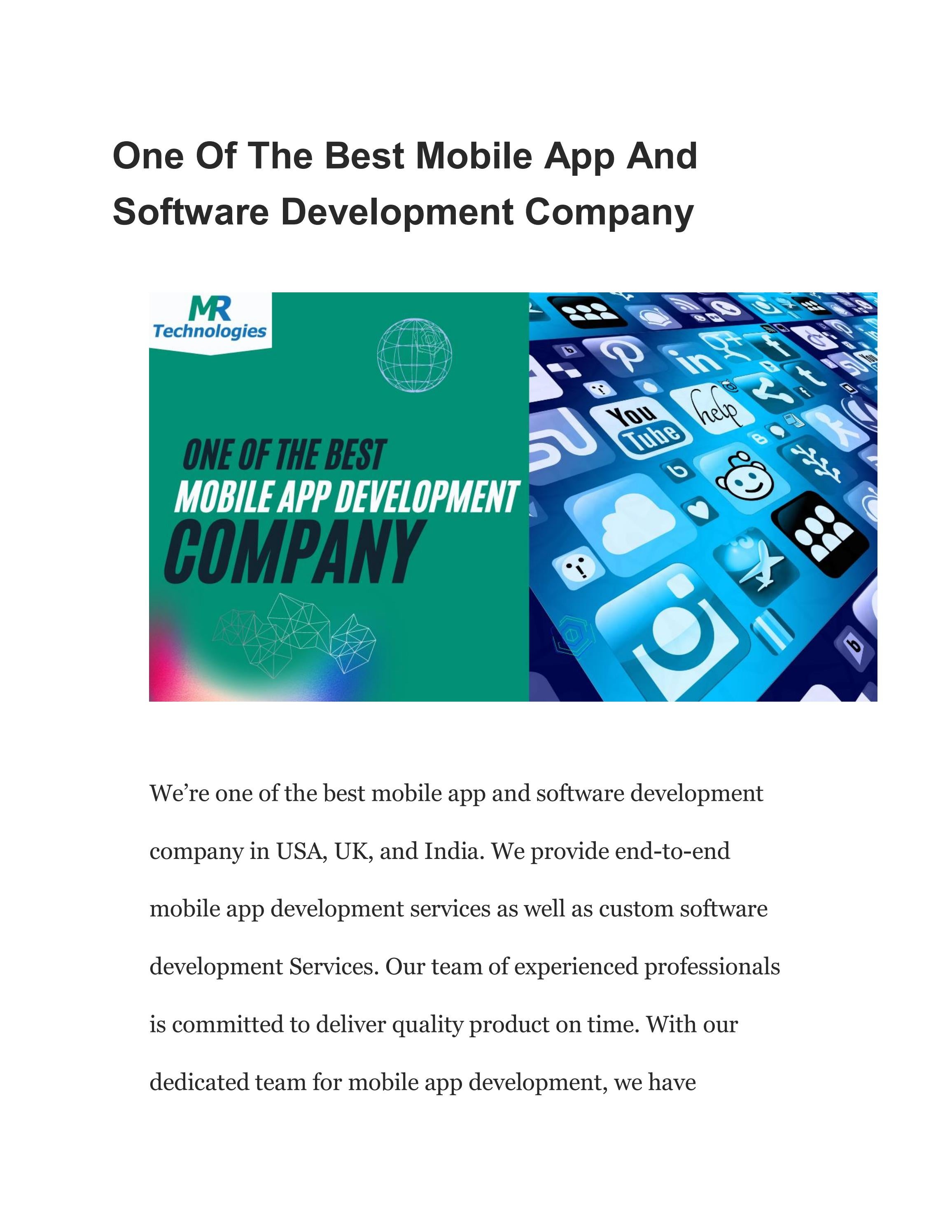 One Of The Best Mobile App And Software Development Company by Medrec ...
