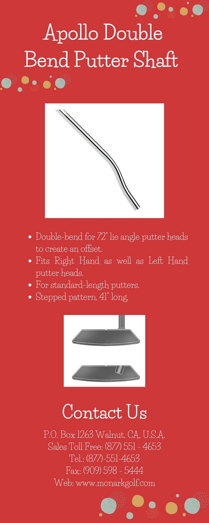 Double Bend Putter Shaft by Monark by MONARK GOLF SUPPLY INC - Issuu