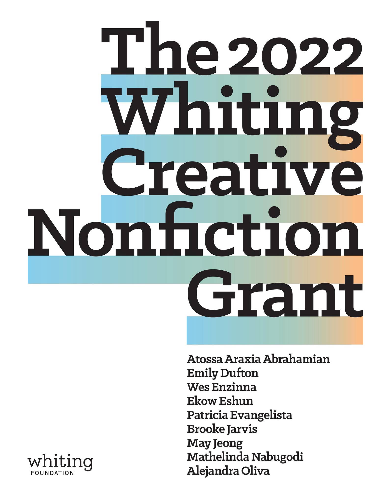 The 2022 Whiting Creative Nonfiction Grant by whitingfoundation - Issuu