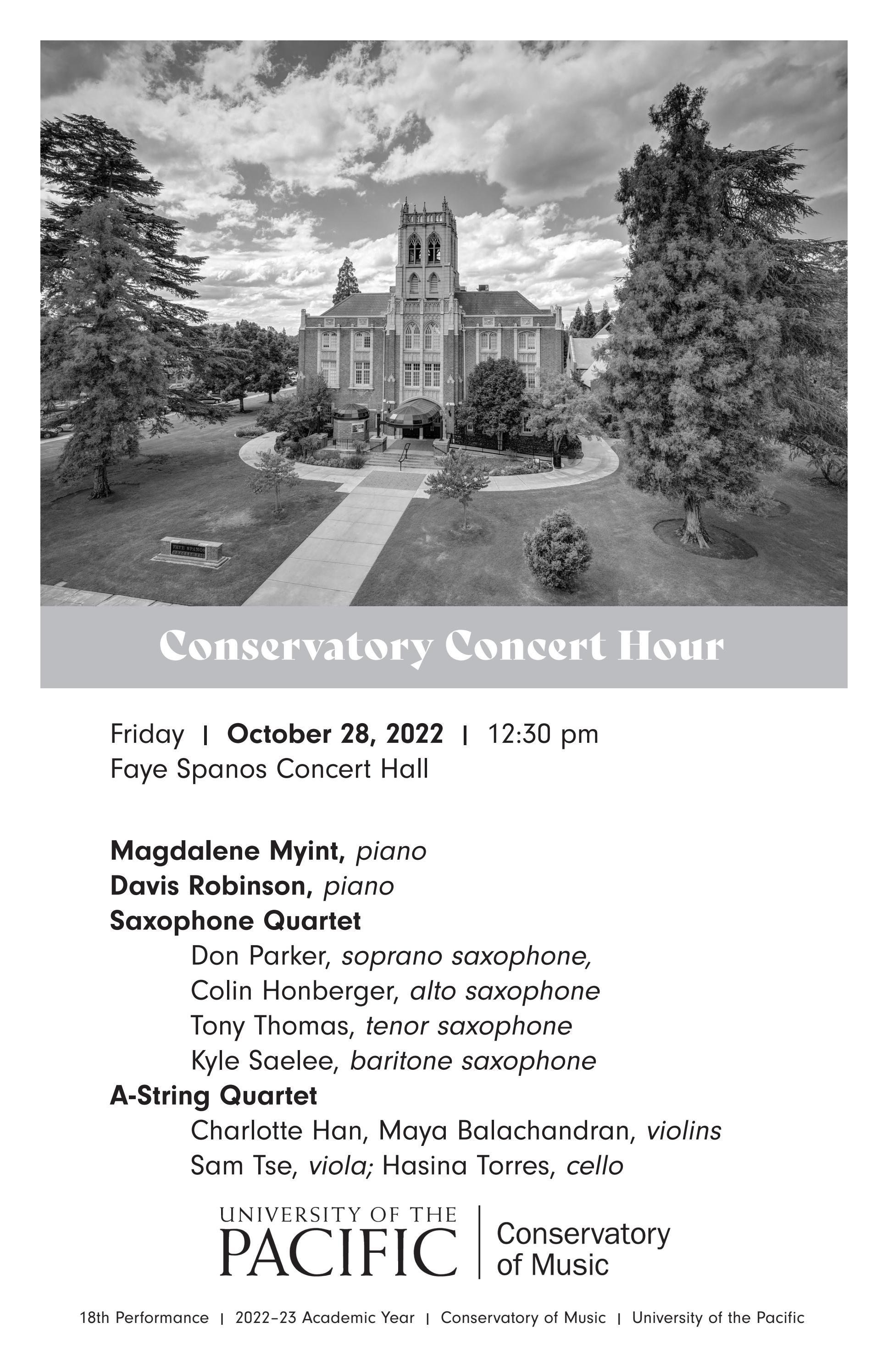 10/28/22 Conservatory Concert Hour by University of the Pacific ...