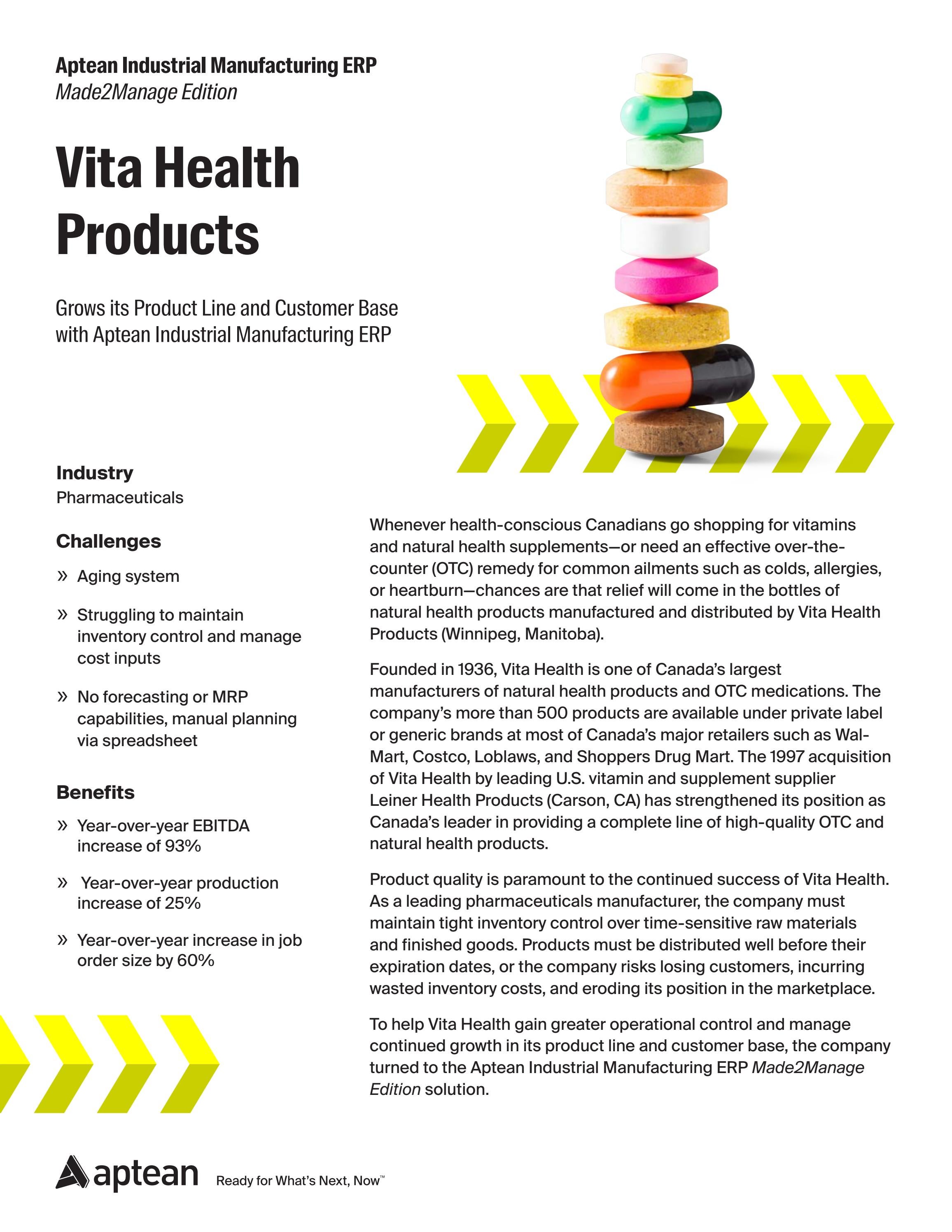 Aptean Industrial Manufacturing ERP Case Study: Vita Health Products by ...