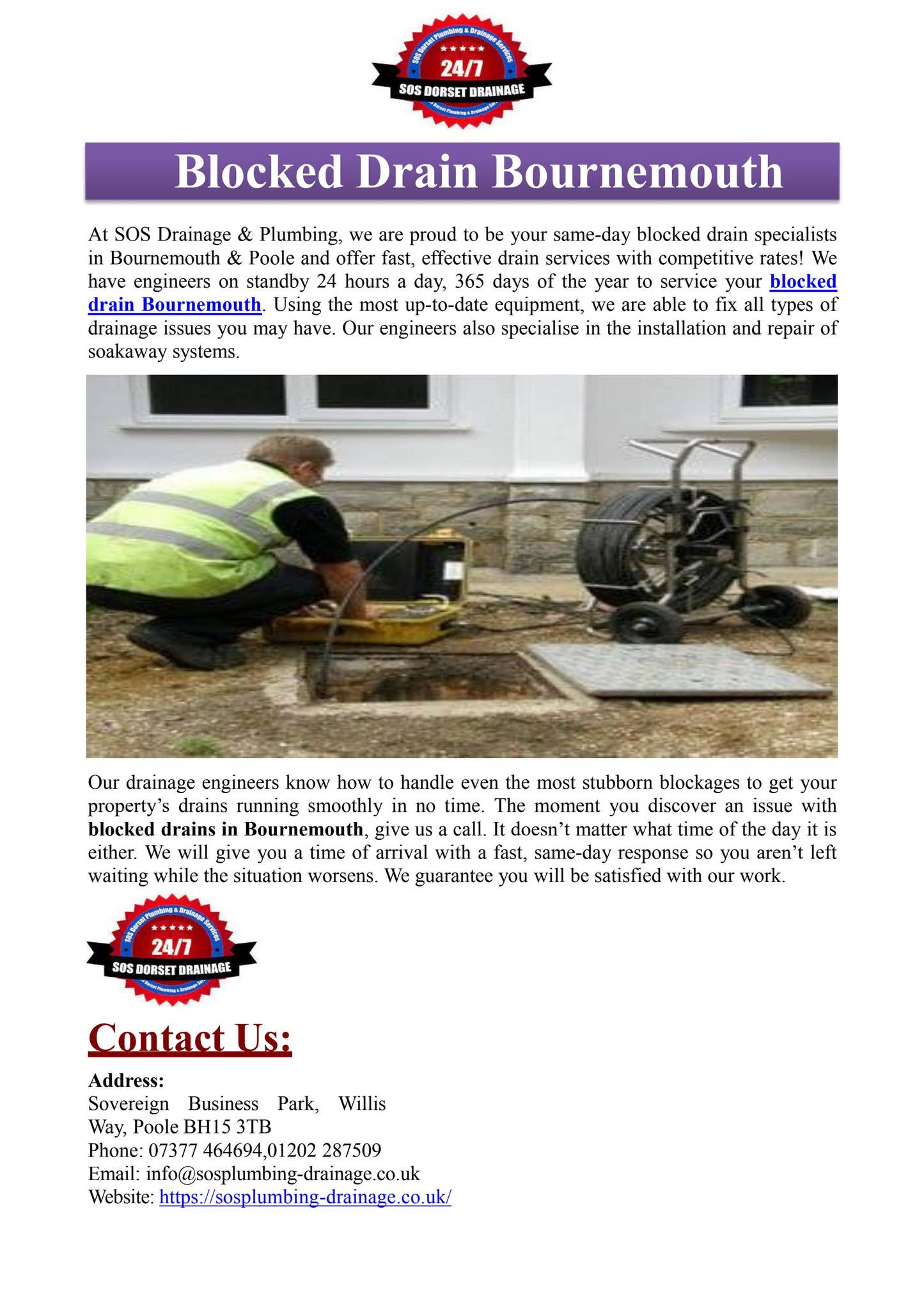 Blocked Drain Bournemouth by SOS Drainage & Plumbing - Issuu