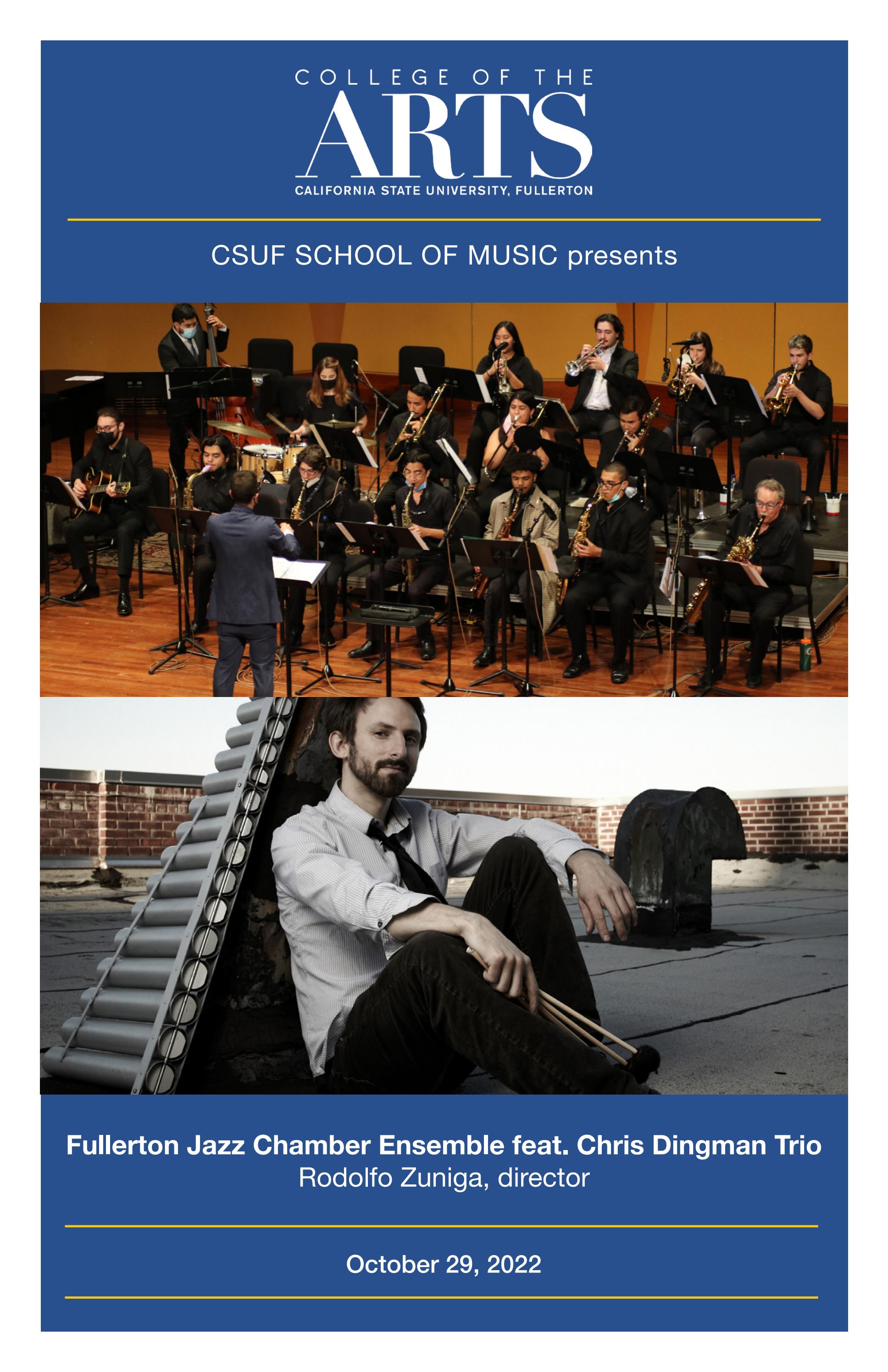 "Fullerton Chamber Jazz Ensemble feat. the Chris Dingman Trio" program ...