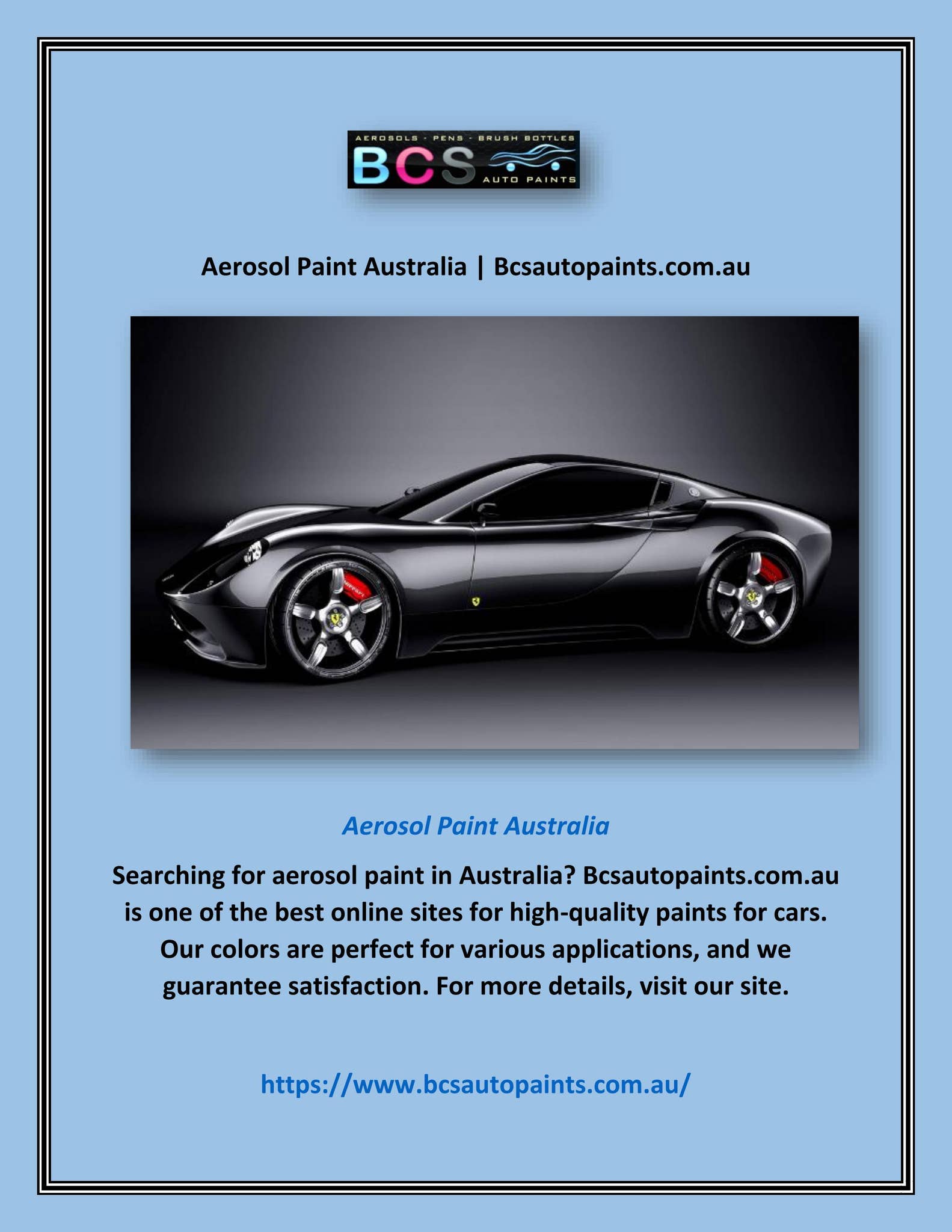 Aerosol Paint Australia | Bcsautopaints.com.au by BCS Auto Paints - Issuu