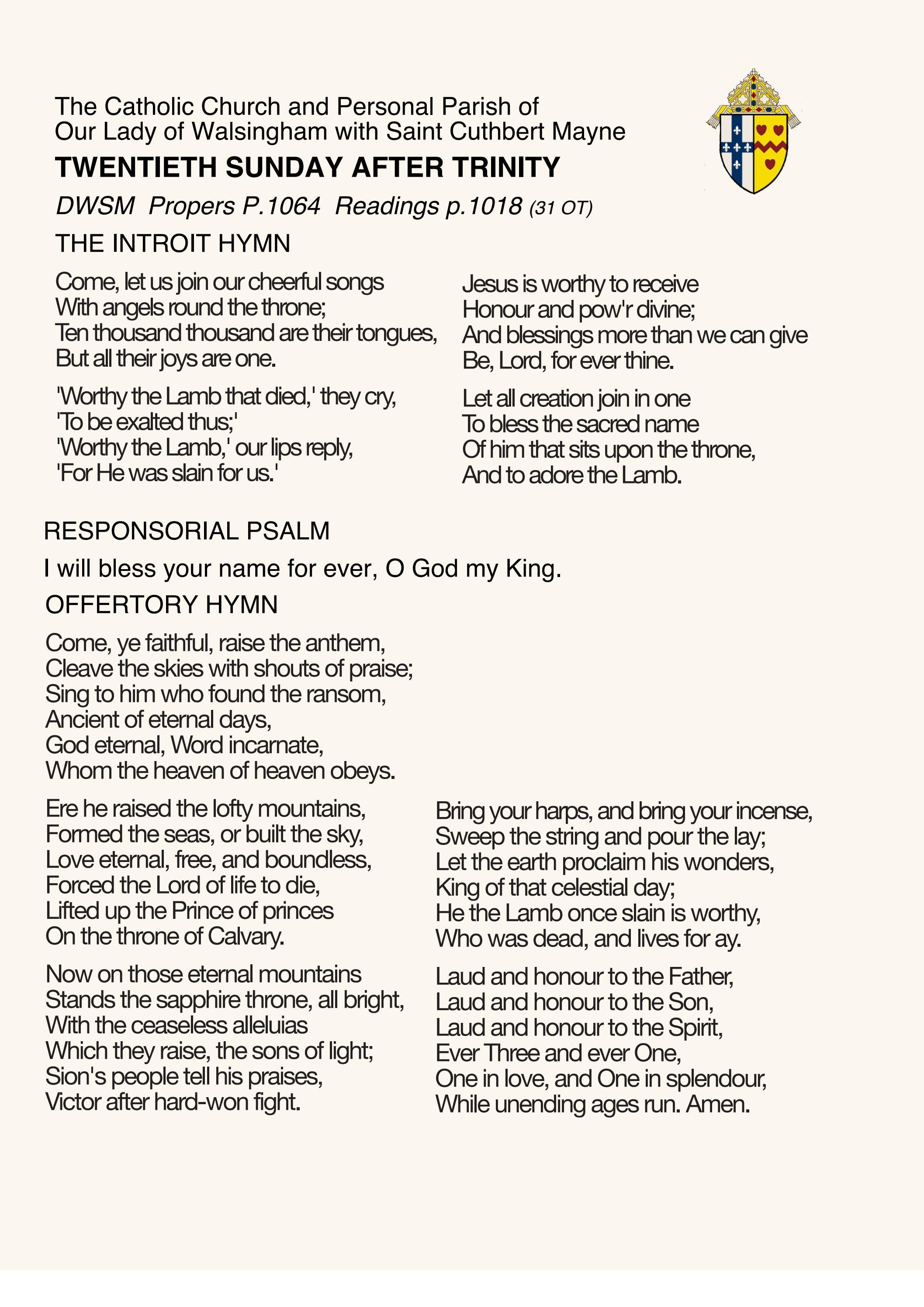 HYMN SHEET TRINITY XX with Ordo by David Lashbrooke - Issuu