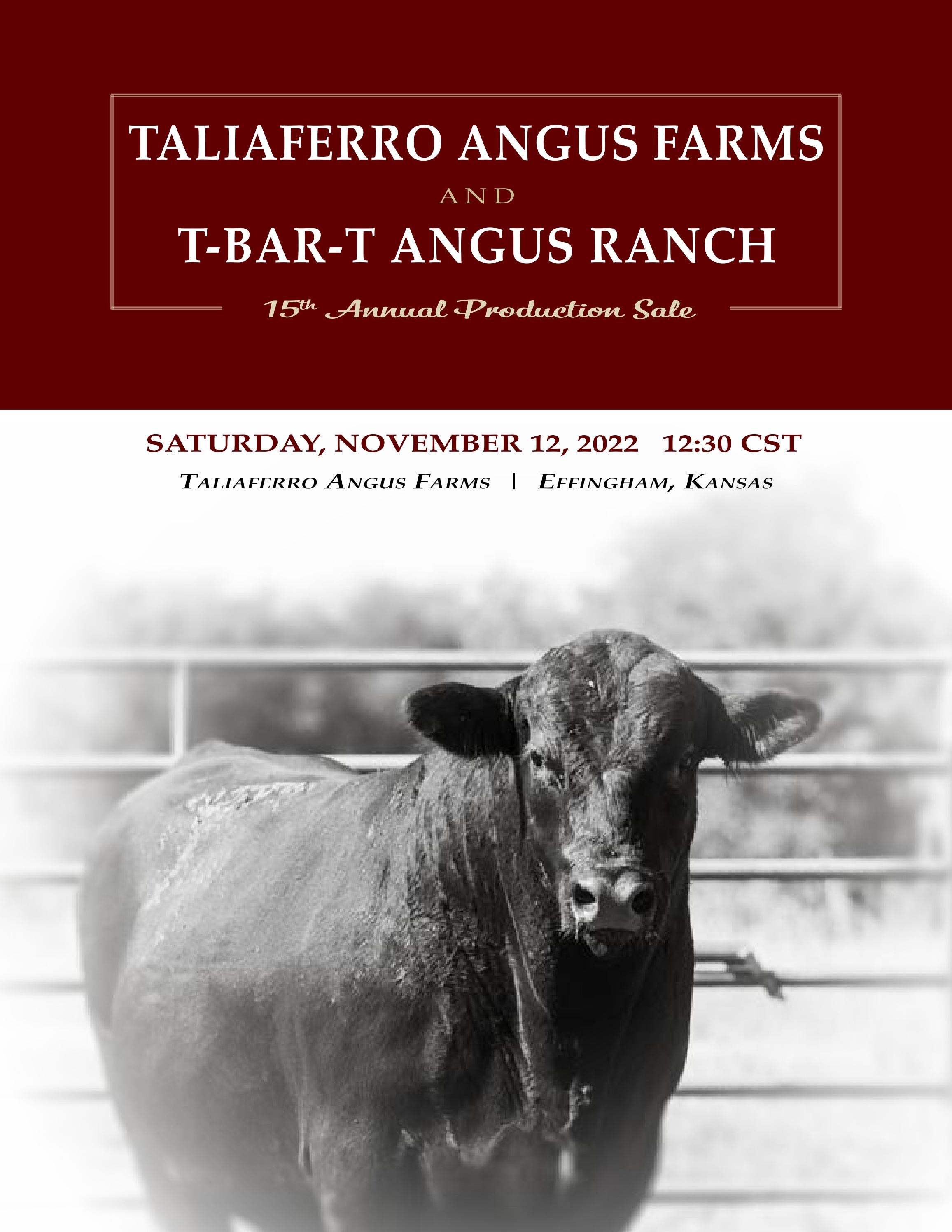 2022 Taliaferro Angus Farms & T Bar T Angus Ranch Production Sale by ...