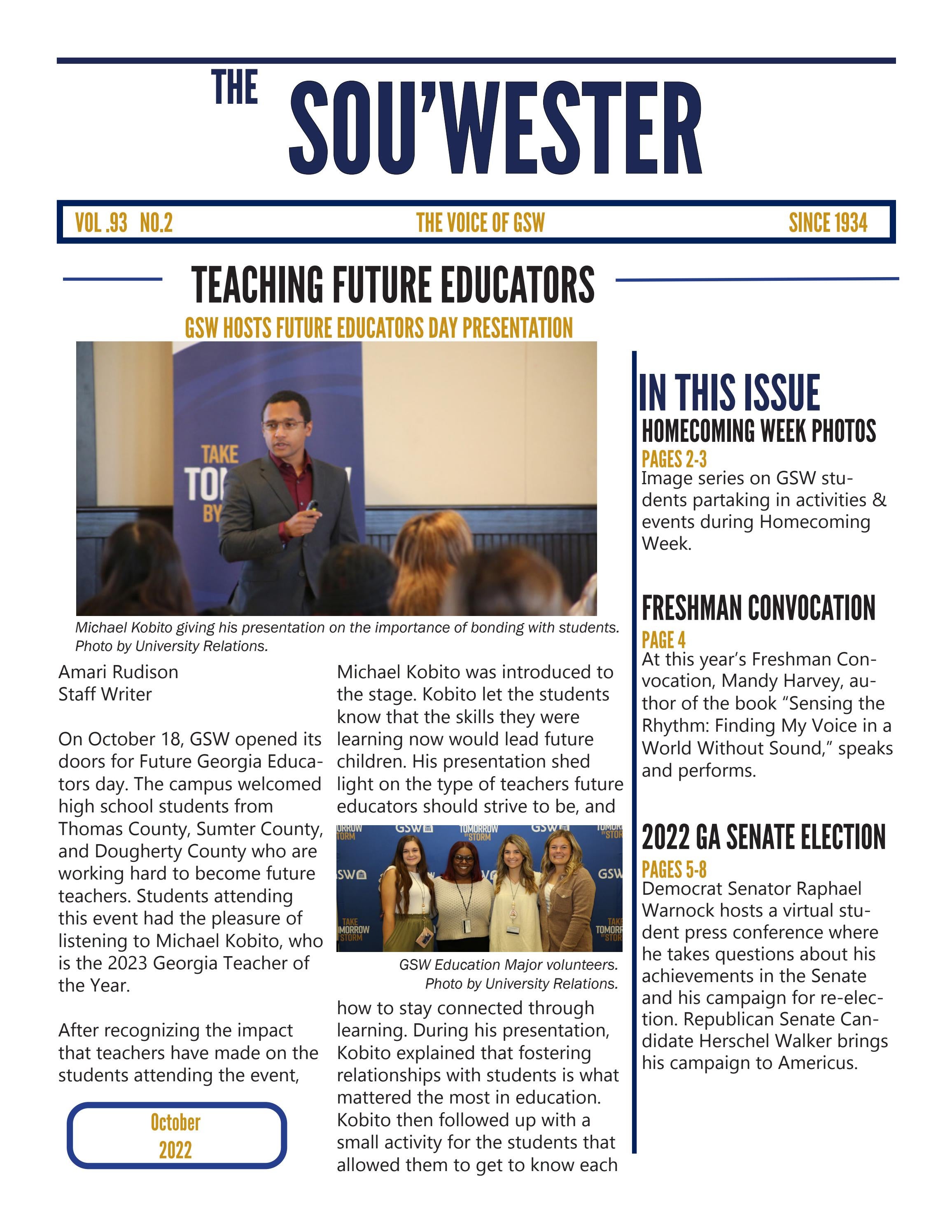 The Sou'Wester: October 2022 by GeorgiaSouthwestern - Issuu