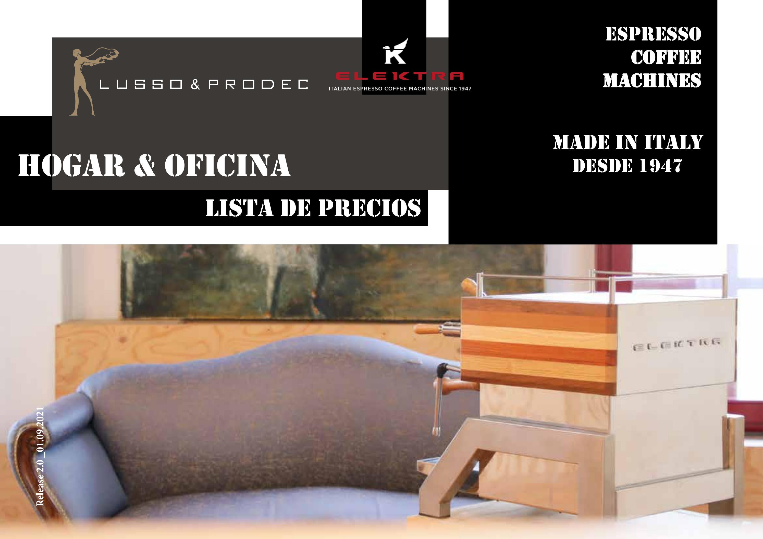 Catalogo maquinas Elektra domesticas by Cafeteras exclusivas Lusso ...
