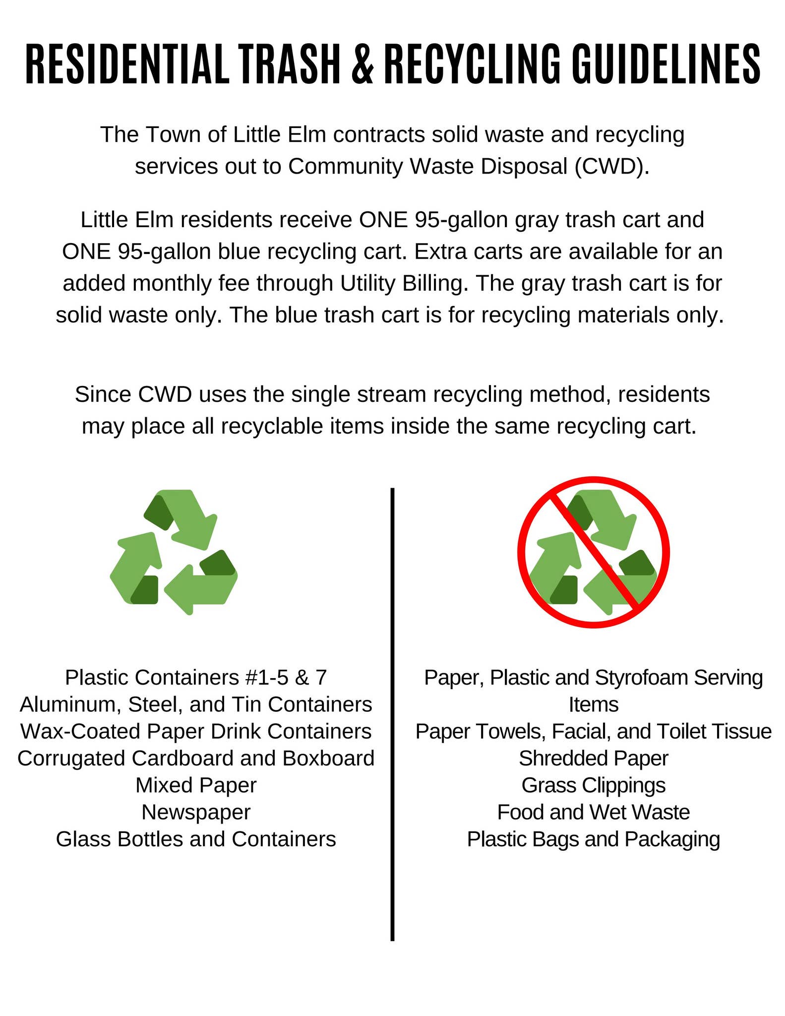 Little Elm Residential Trash & Recycling Guidelines by Town of Little ...