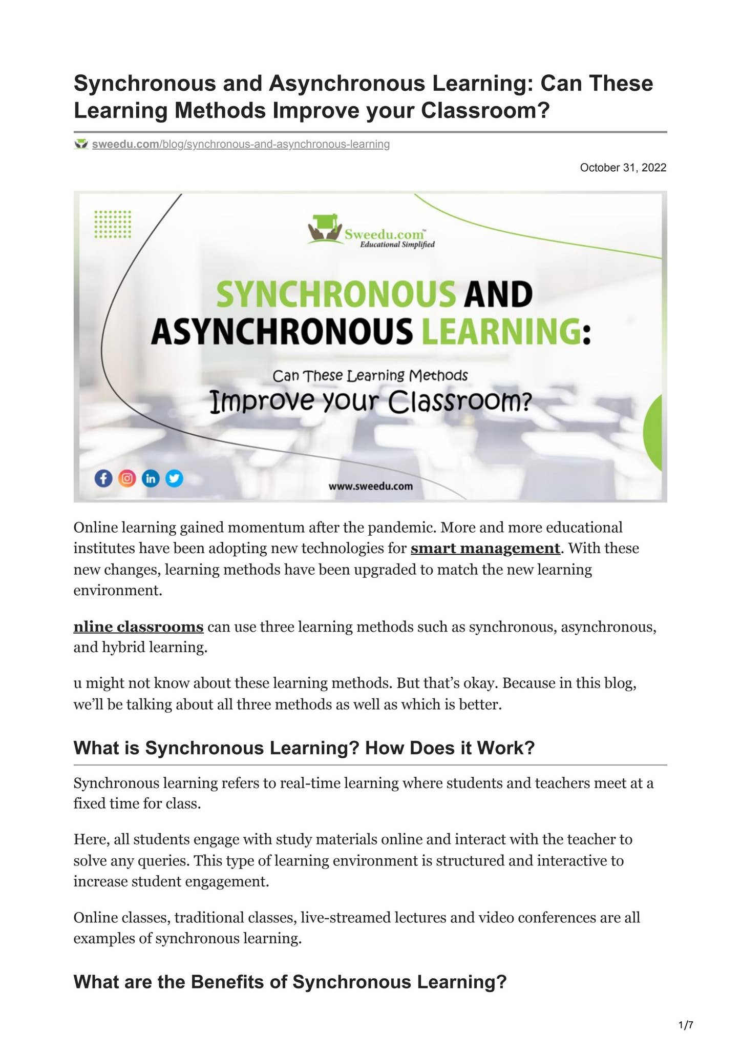Synchronous and Asynchronous Learning: Can These Learning Methods ...