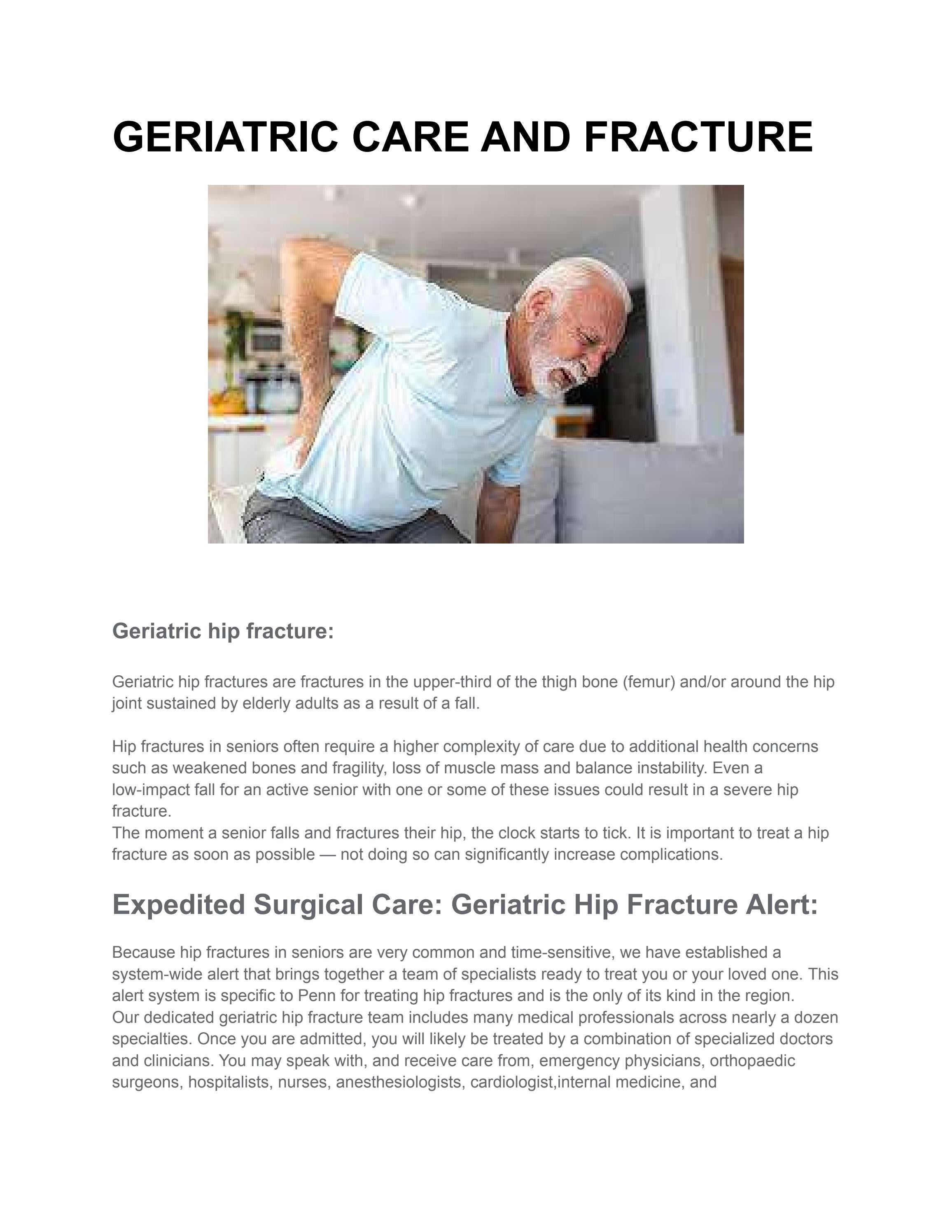 GERIATRIC CARE AND FRACTURE by drkumrvishal - Issuu