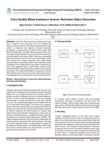 Voice Enable Blind Assistance System -Real time Object Detection by IRJET Journal - Issuu