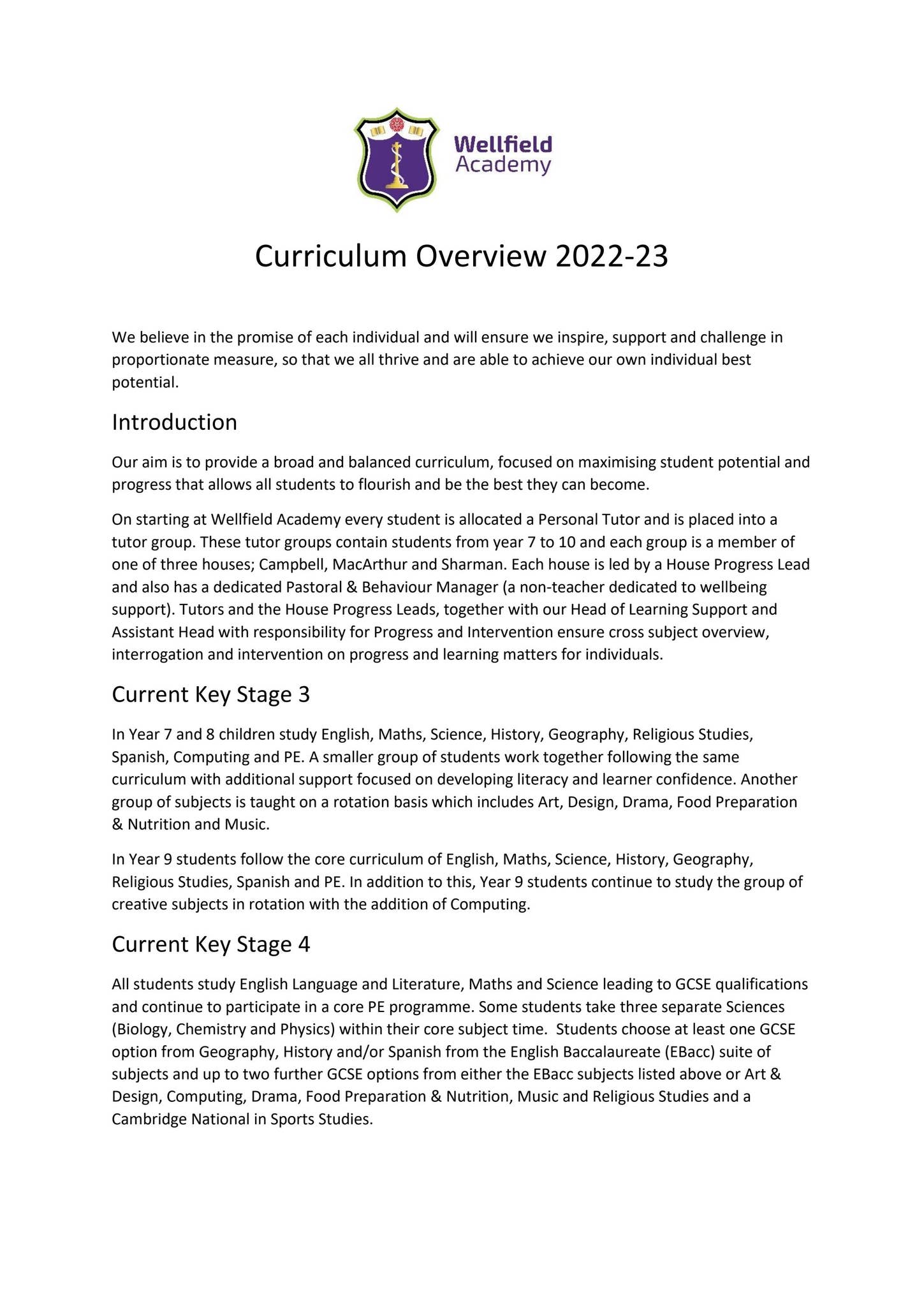 Curriculum Overview 2022 - 2023 by Schudio - Issuu