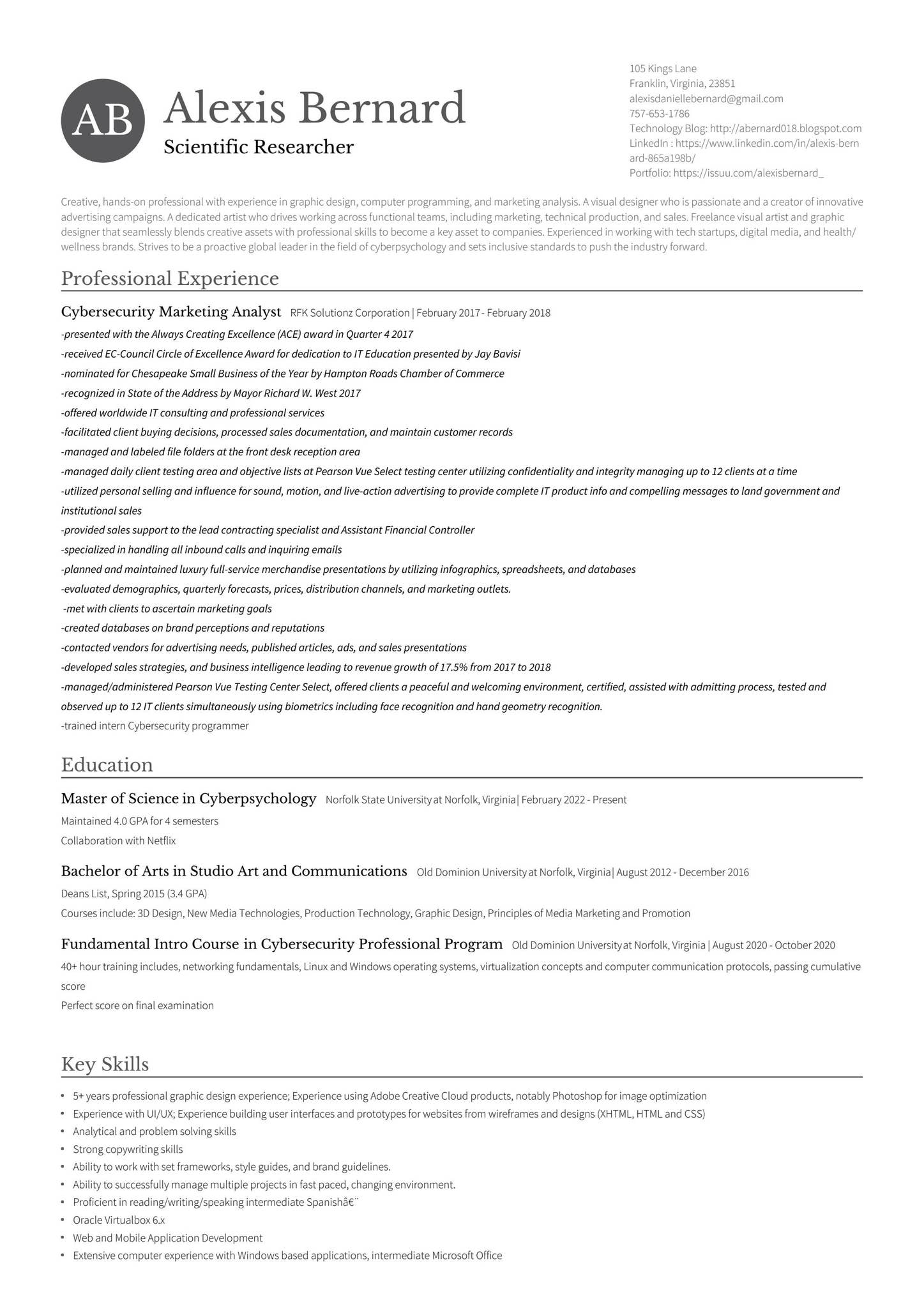 Alexis Bernard Academic Resume by adb_105 - Issuu