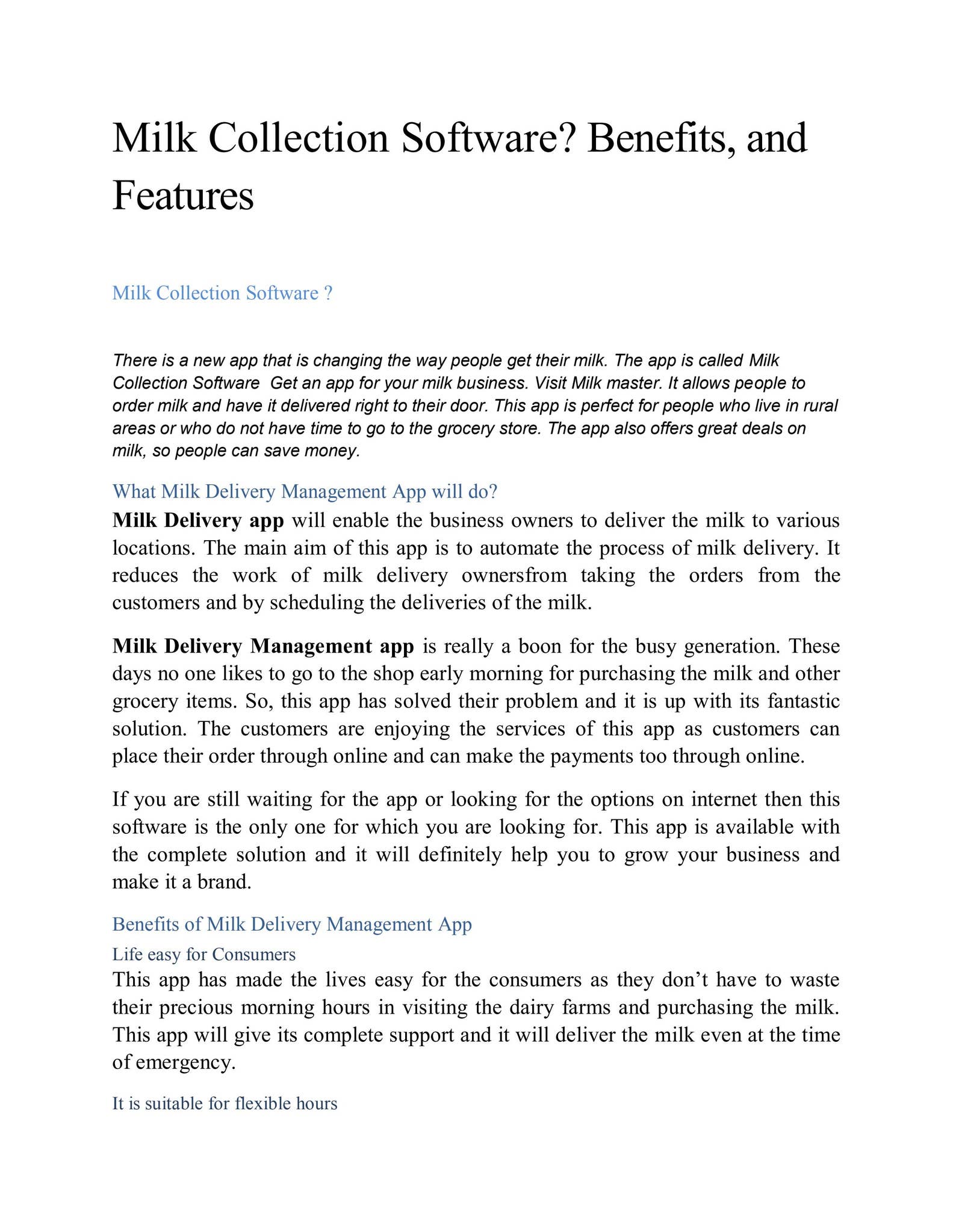 Milk Collection Software by milkmasterin - Issuu