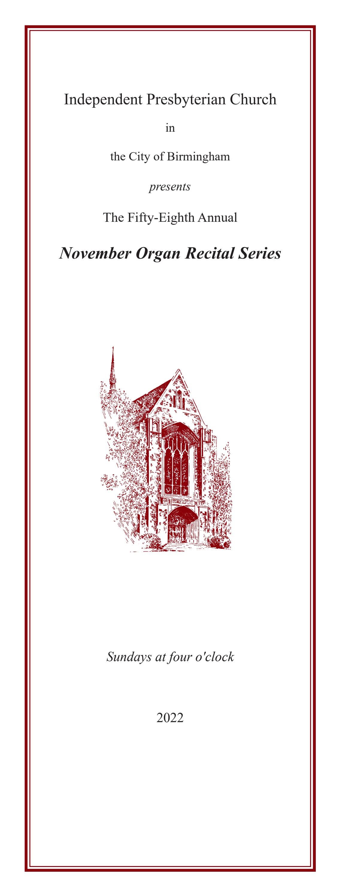 November Organ Recital Program | 2022 by IPCBirmingham - Issuu