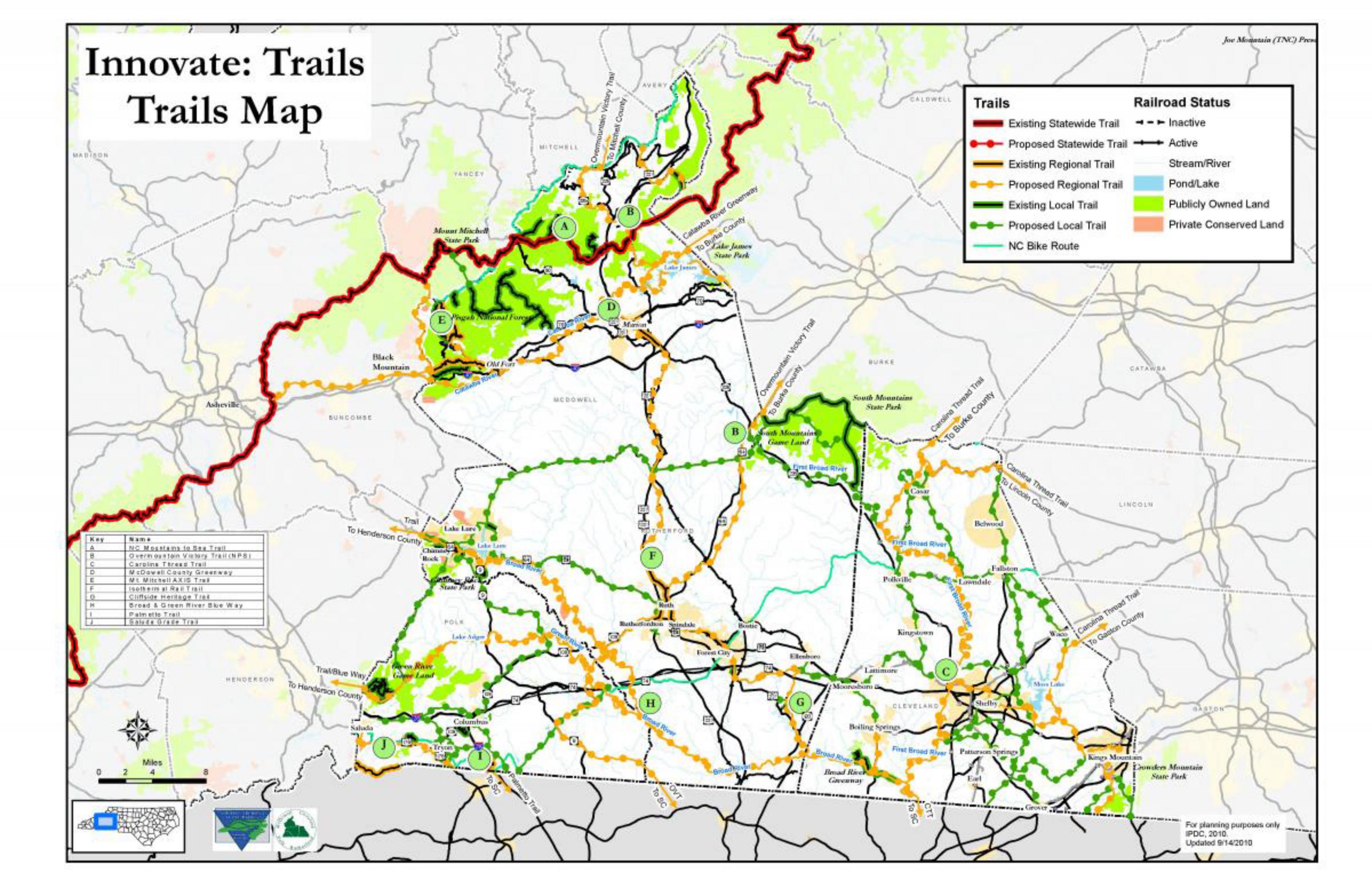 Isothermal Regional Trails Map by North Carolina Division of Parks and ...