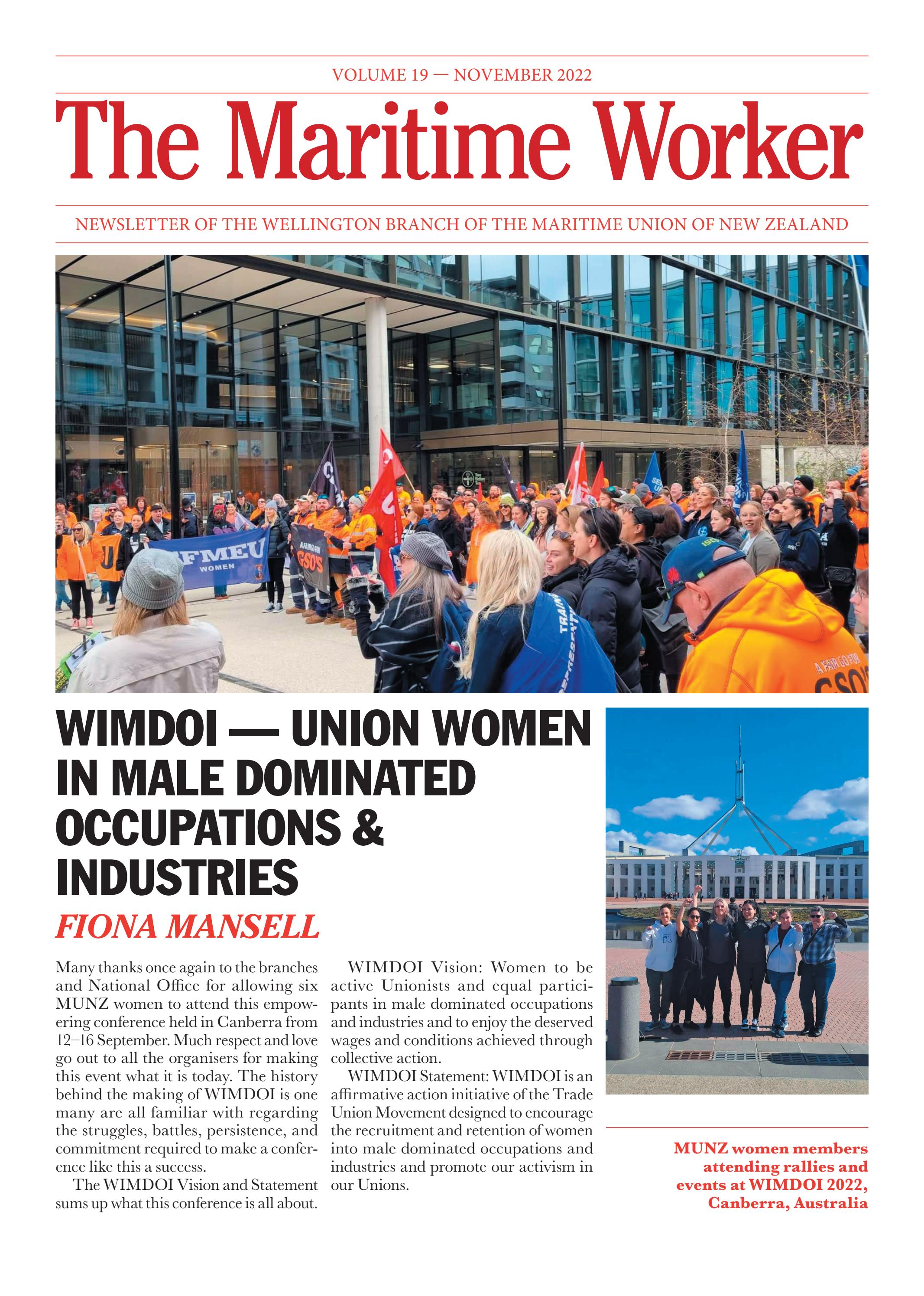 Maritime Worker November 2022 by Maritime Union of New Zealand - Issuu