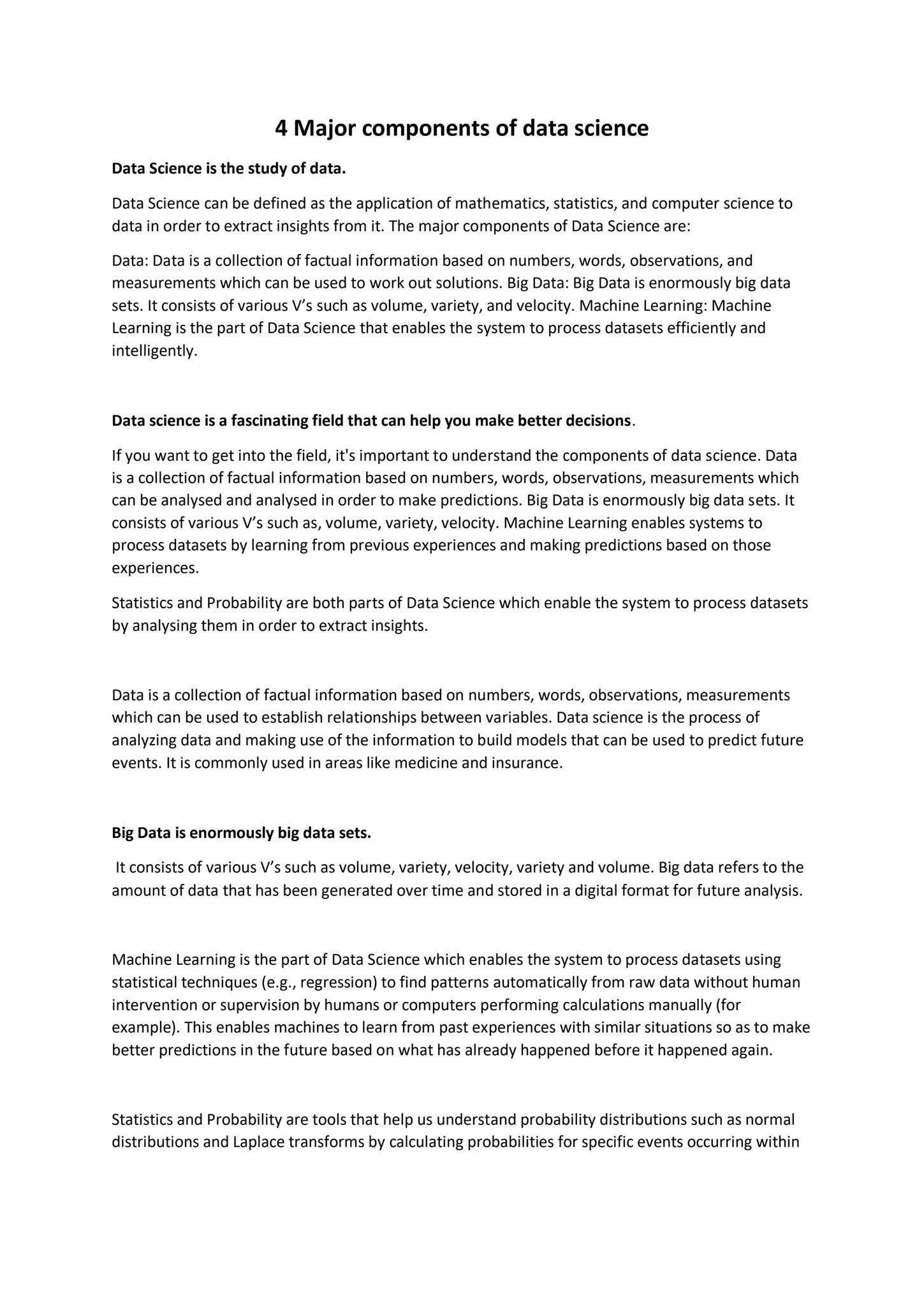 4 Major Components of Data Science by Ritu lagad - Issuu