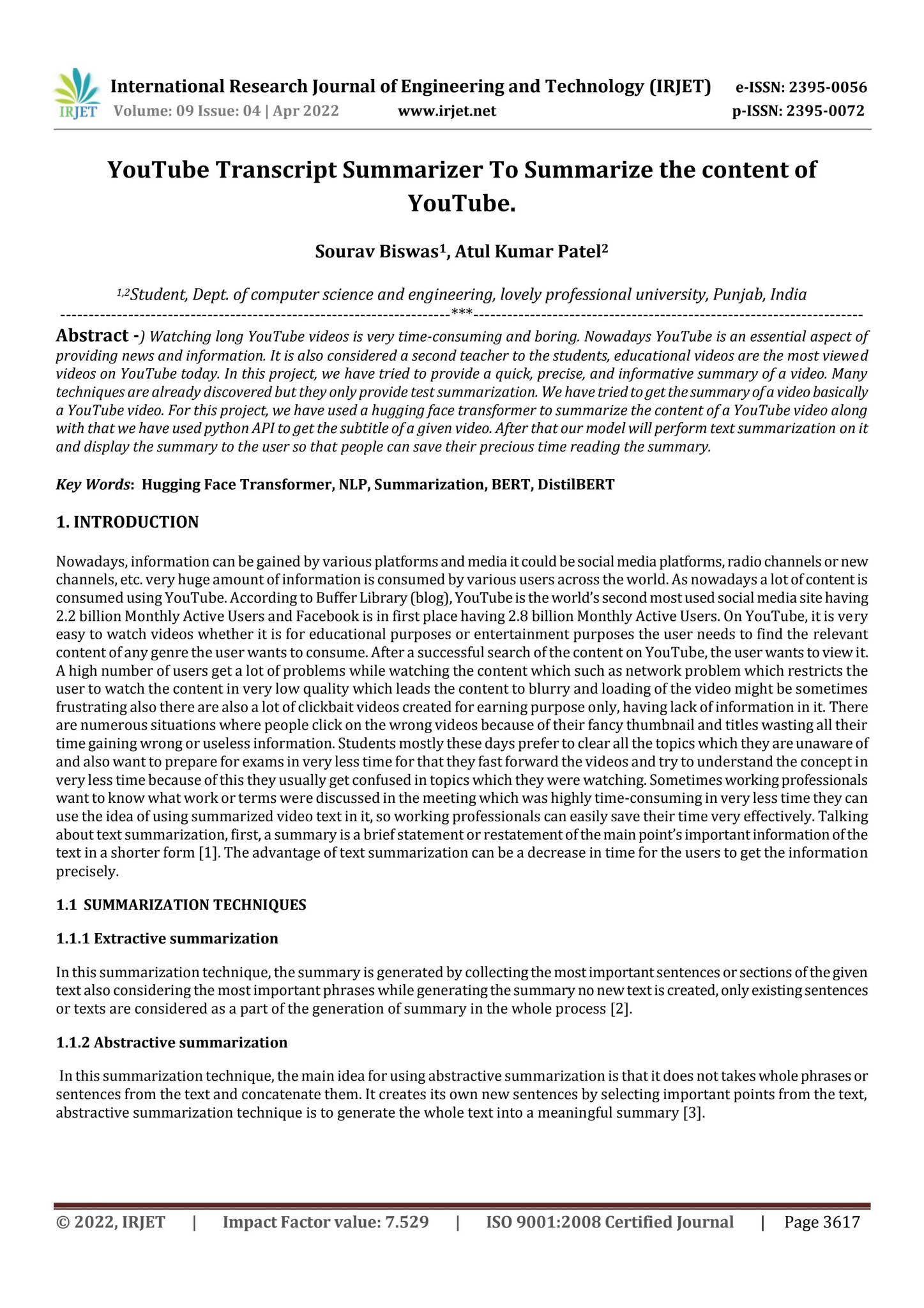 YouTube Transcript Summarizer To Summarize the content of YouTube. by ...