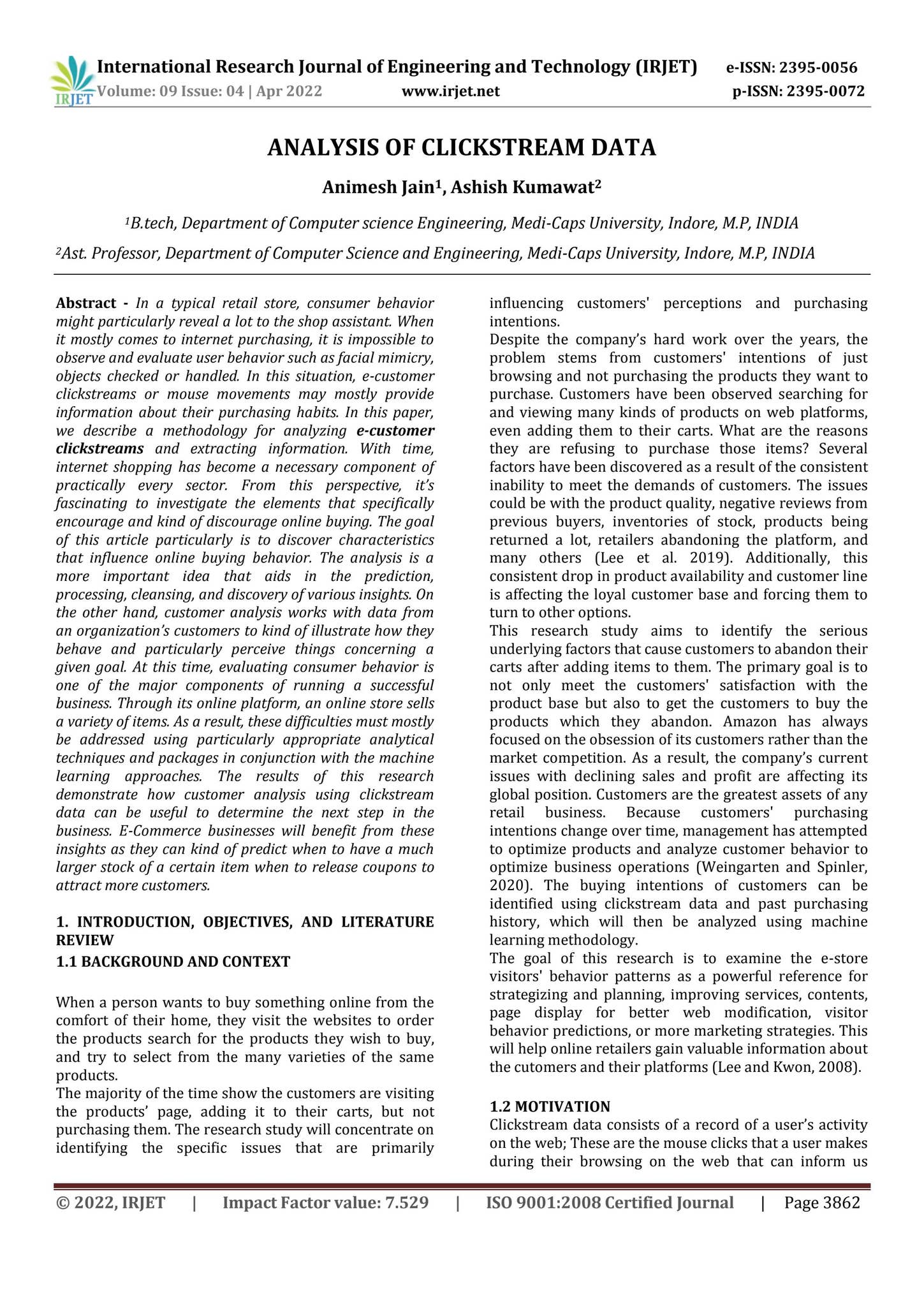ANALYSIS OF CLICKSTREAM DATA by IRJET Journal - Issuu