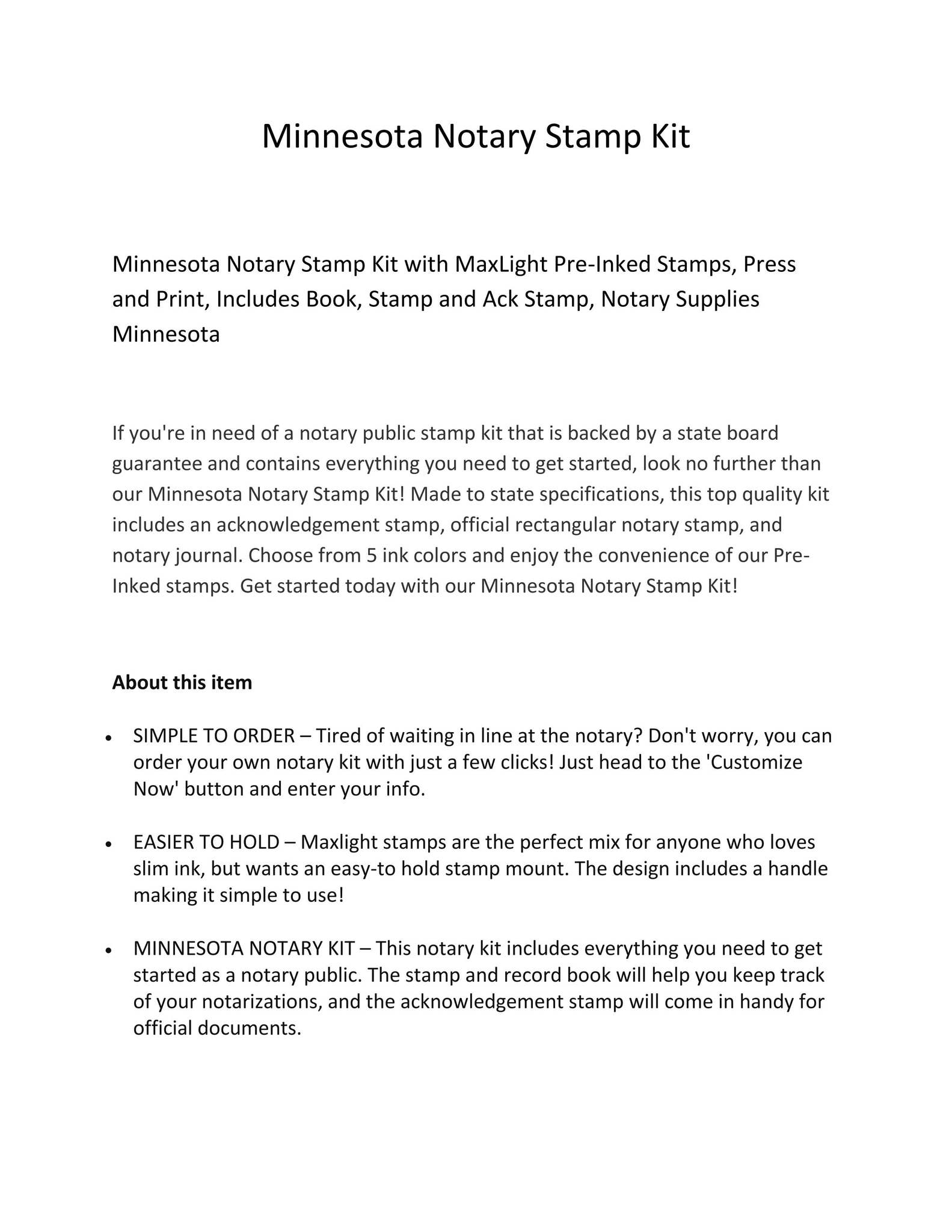 Minnesota Notary Stamp Kit by acornsales - Issuu