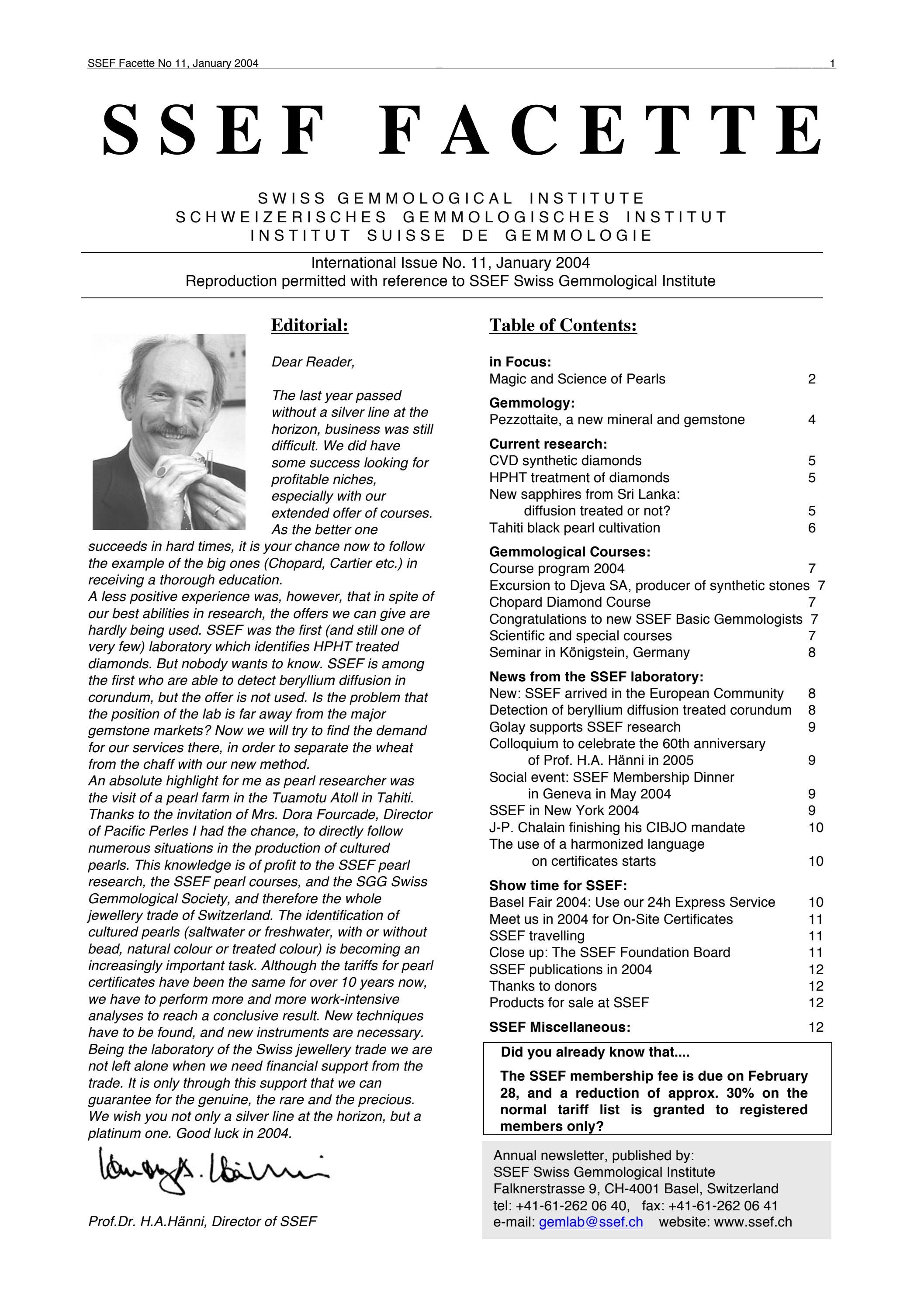 SSEF Facette 2004 by ssefgemlab - Issuu