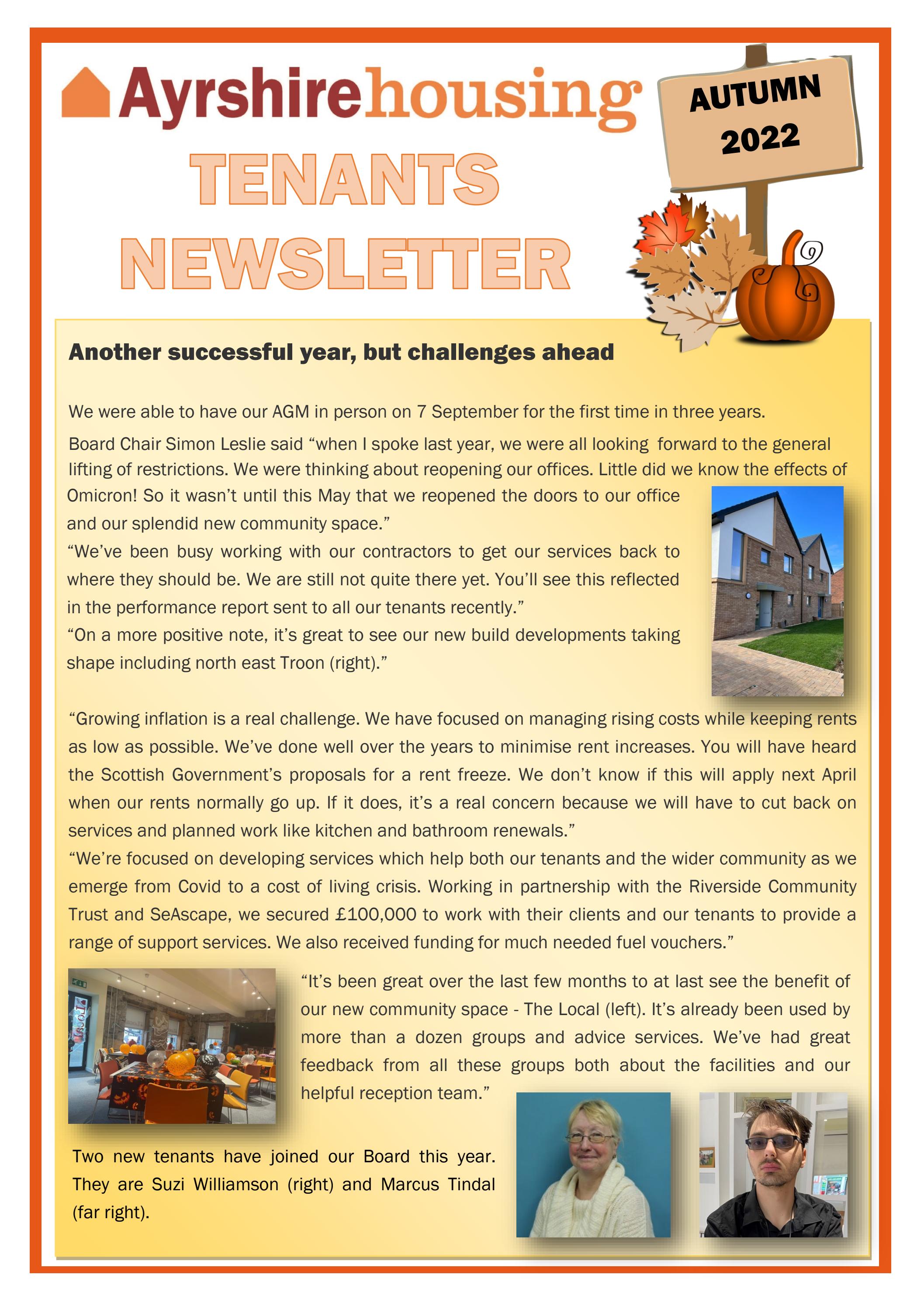 Tenants Newsletter Autumn 2022 by Ayrshire Housing - Issuu
