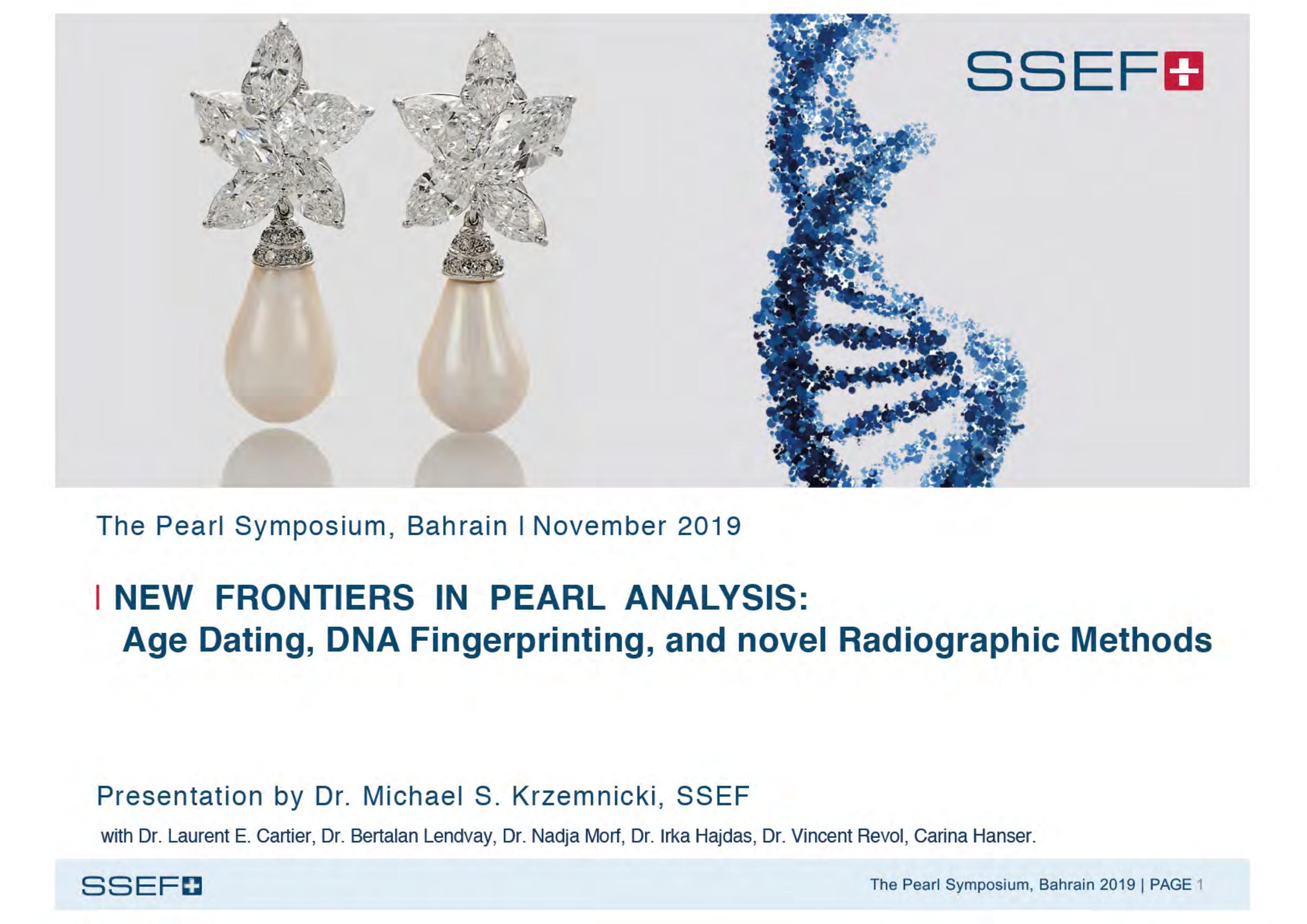 New frontiers in pearl analysis: age dating, DNA fingerprinting, and ...