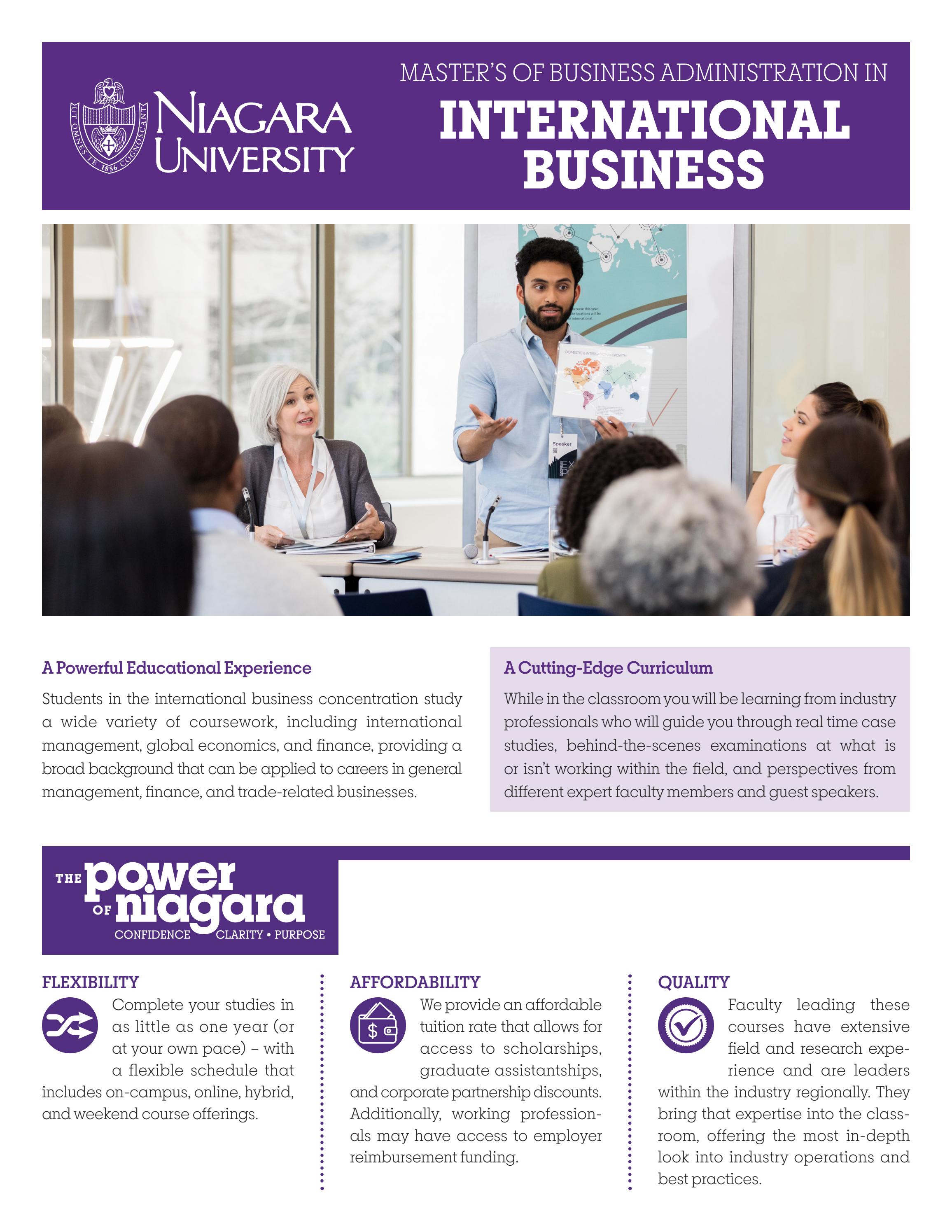 International Business (MBA) by Niagara University - Issuu
