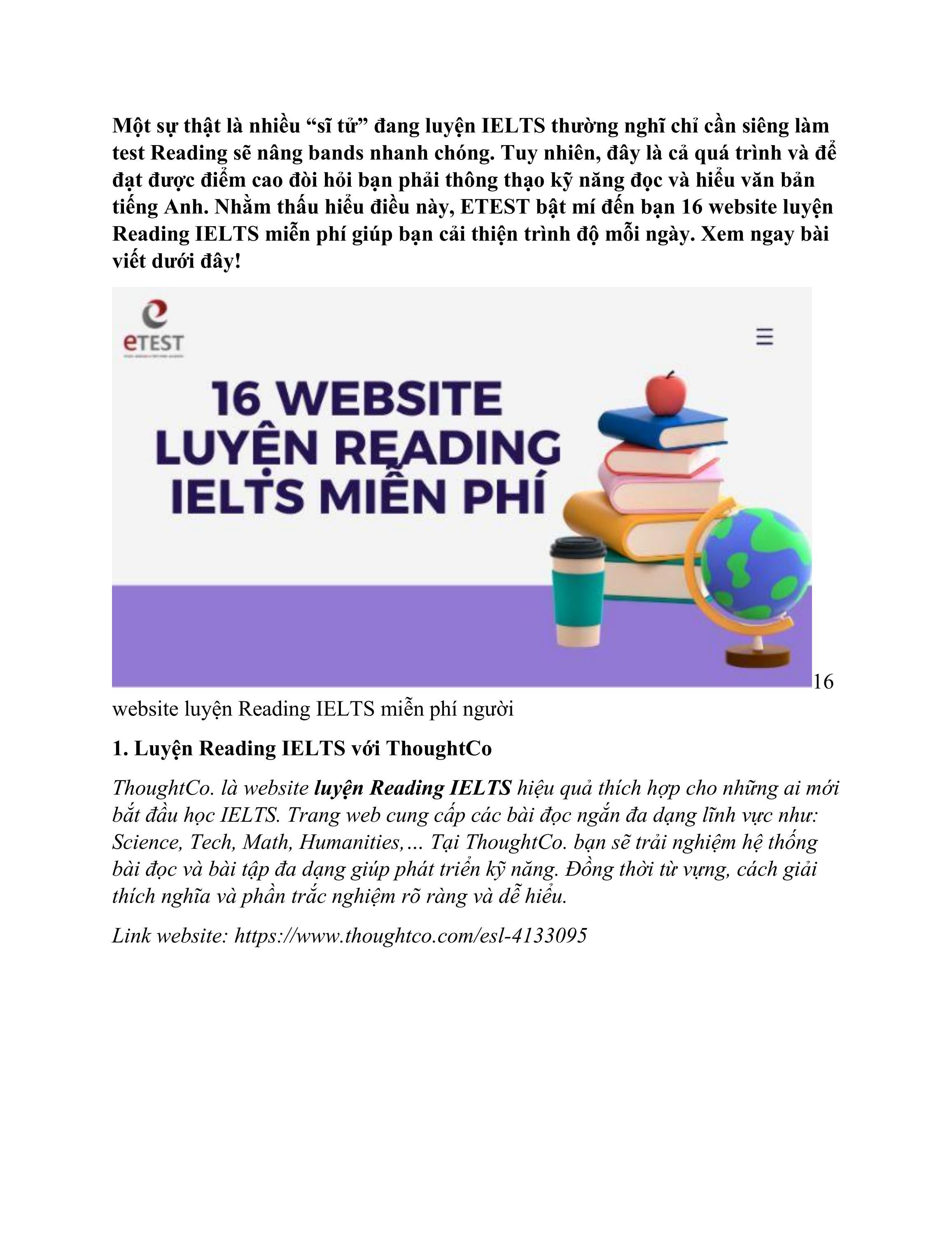 Luyện reading ielts by Anh ngữ ETEST - Issuu