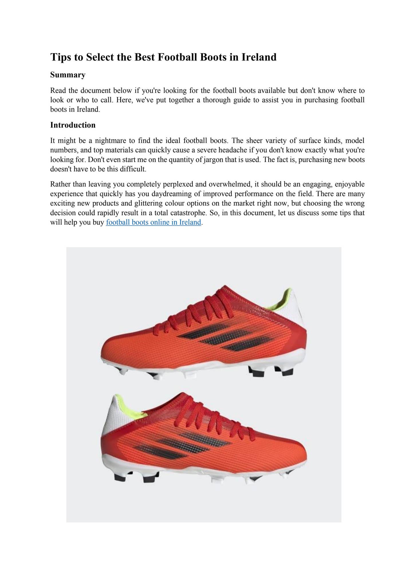 Tips to Select the Best Football Boots in Ireland by Adrenalin Sports ...