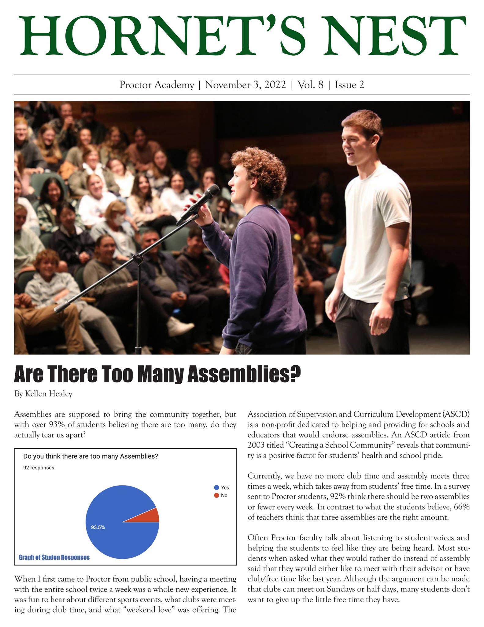 Hornet's Nest | November 3, 2022 | Vol. 8 | Issue 2 by Proctor Academy ...