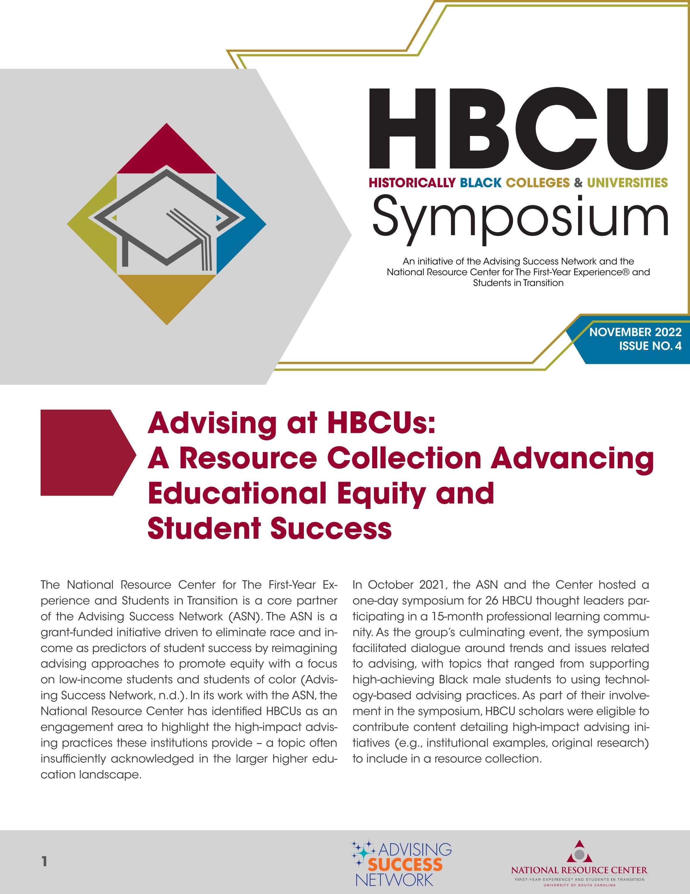 HBCU Newsletter | Issue No. 4 November 2022 by National Resource Center for The First-Year ...