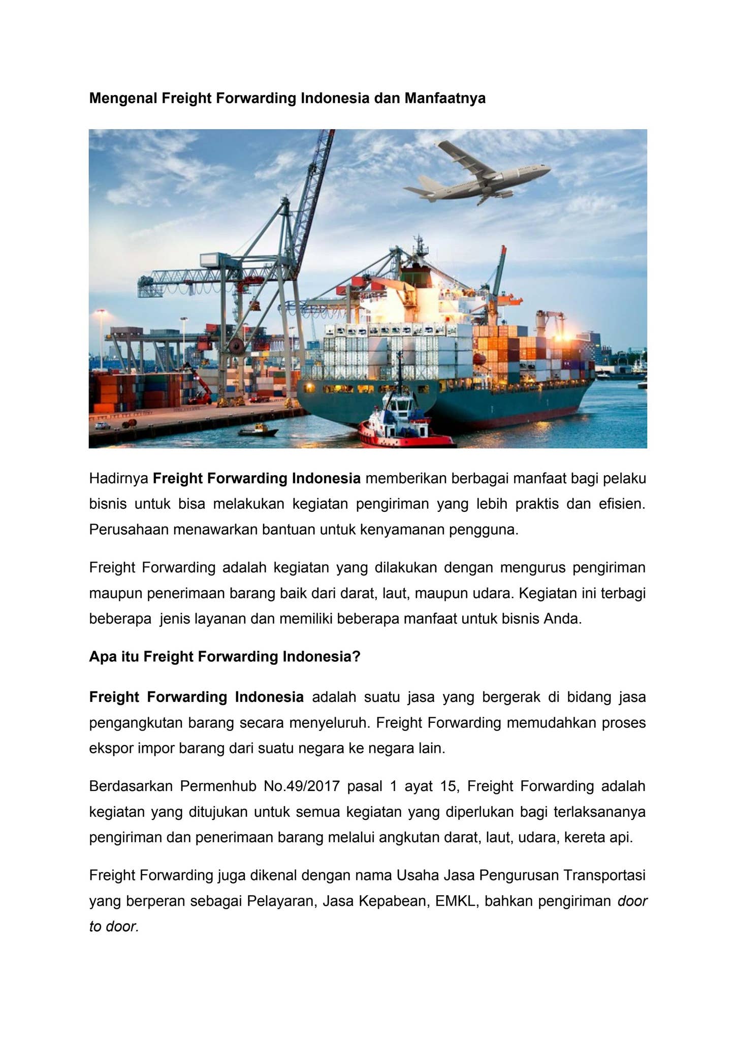 Mengenal Freight Forwarding Indonesia by creokreasi - Issuu
