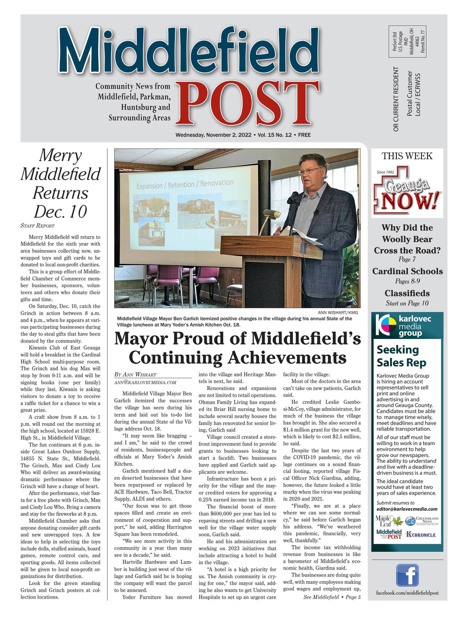 Middlefield Post 11-2-22 by Geauga County Maple Leaf - Issuu