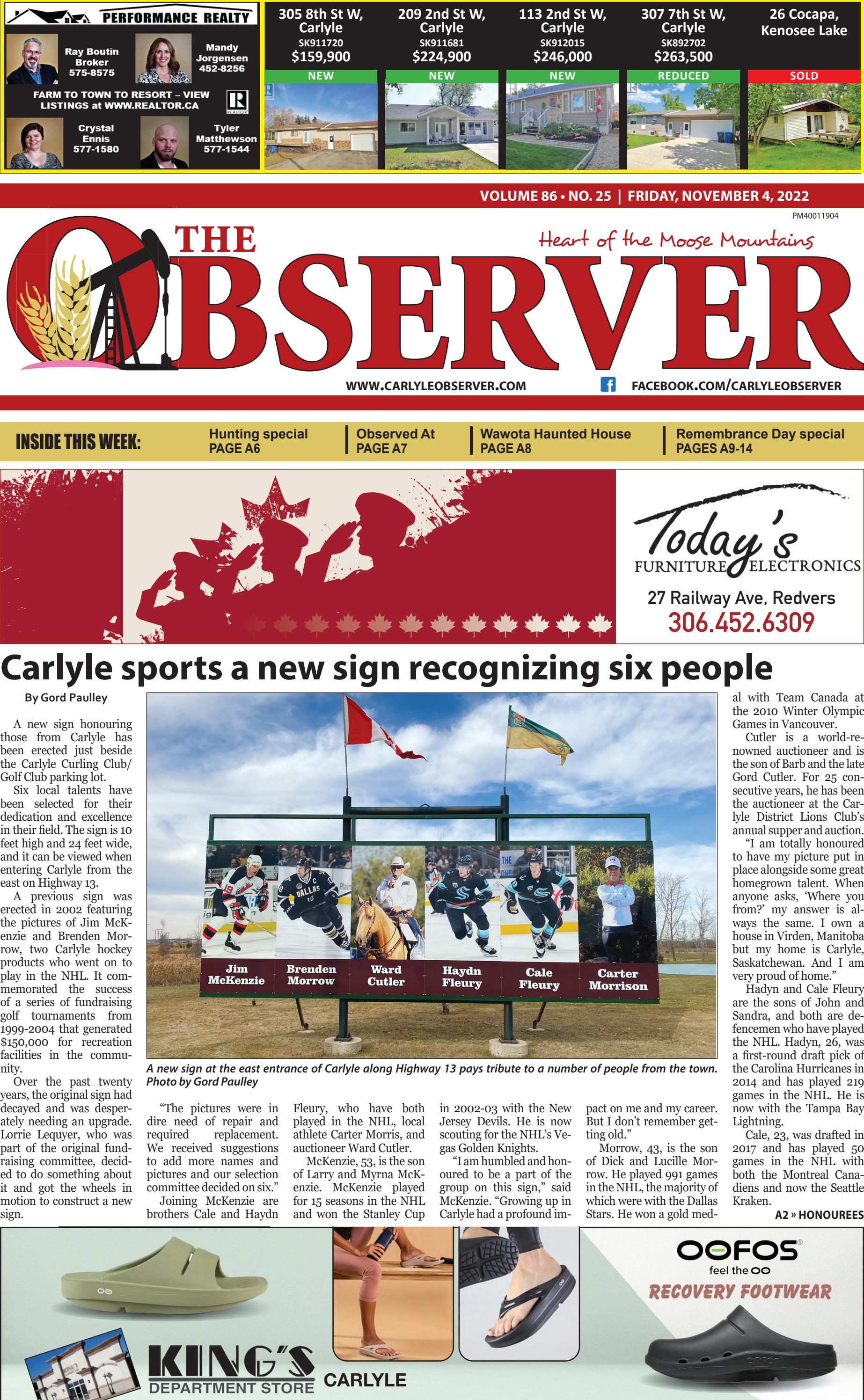 The Observer November 04, 2022 by Carlyle Observer - Issuu