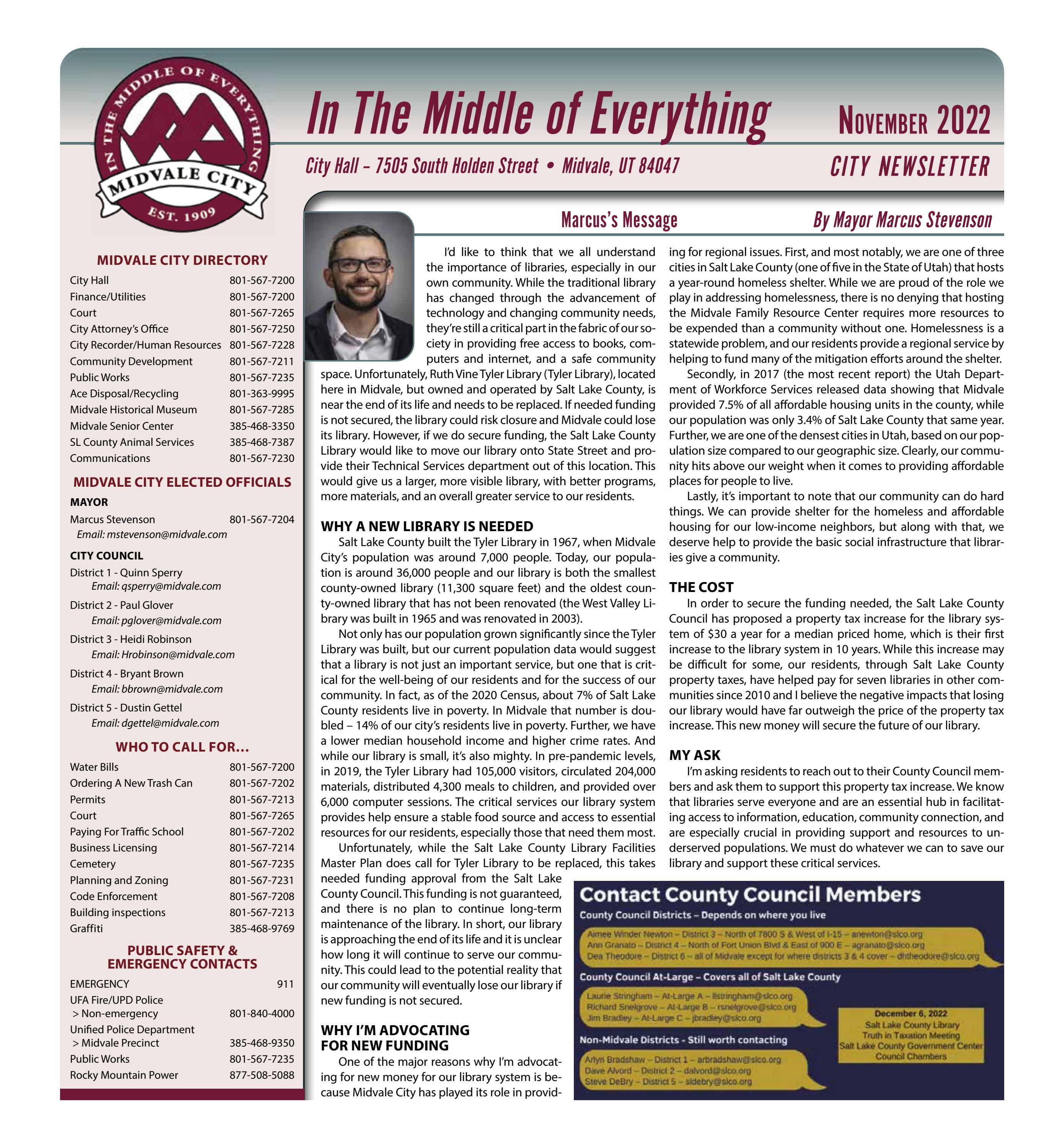 Midvale City Newsletter | November 2022 by The City Journals - Issuu