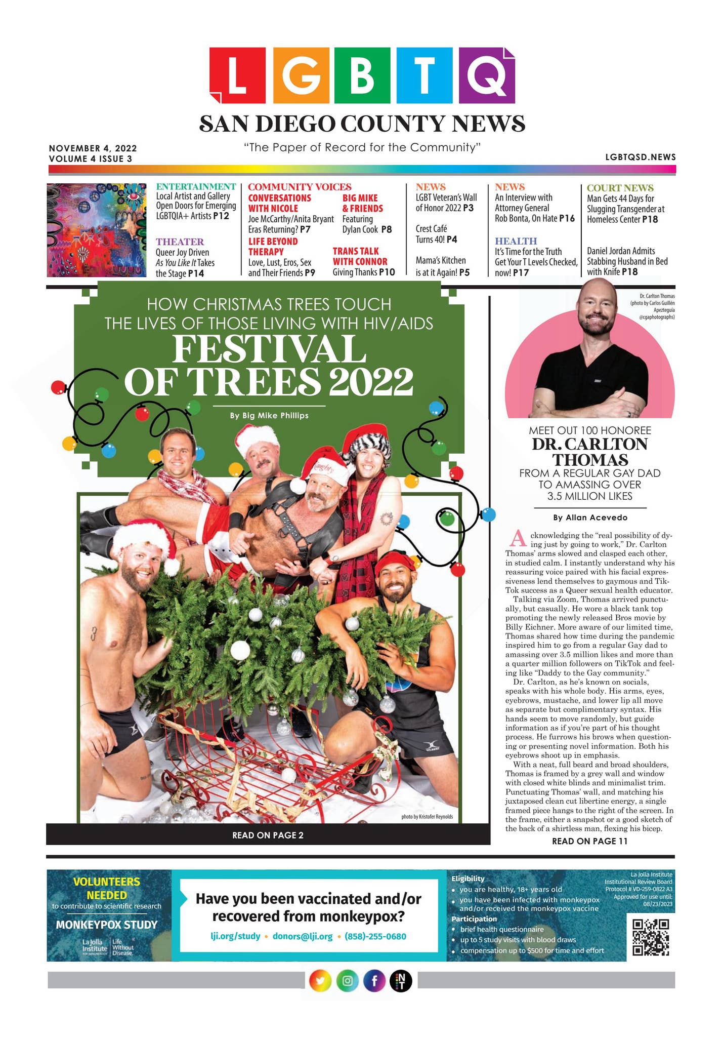 LGBTQ San Diego County News November 2022, Issue 4 Volume 3 by ...