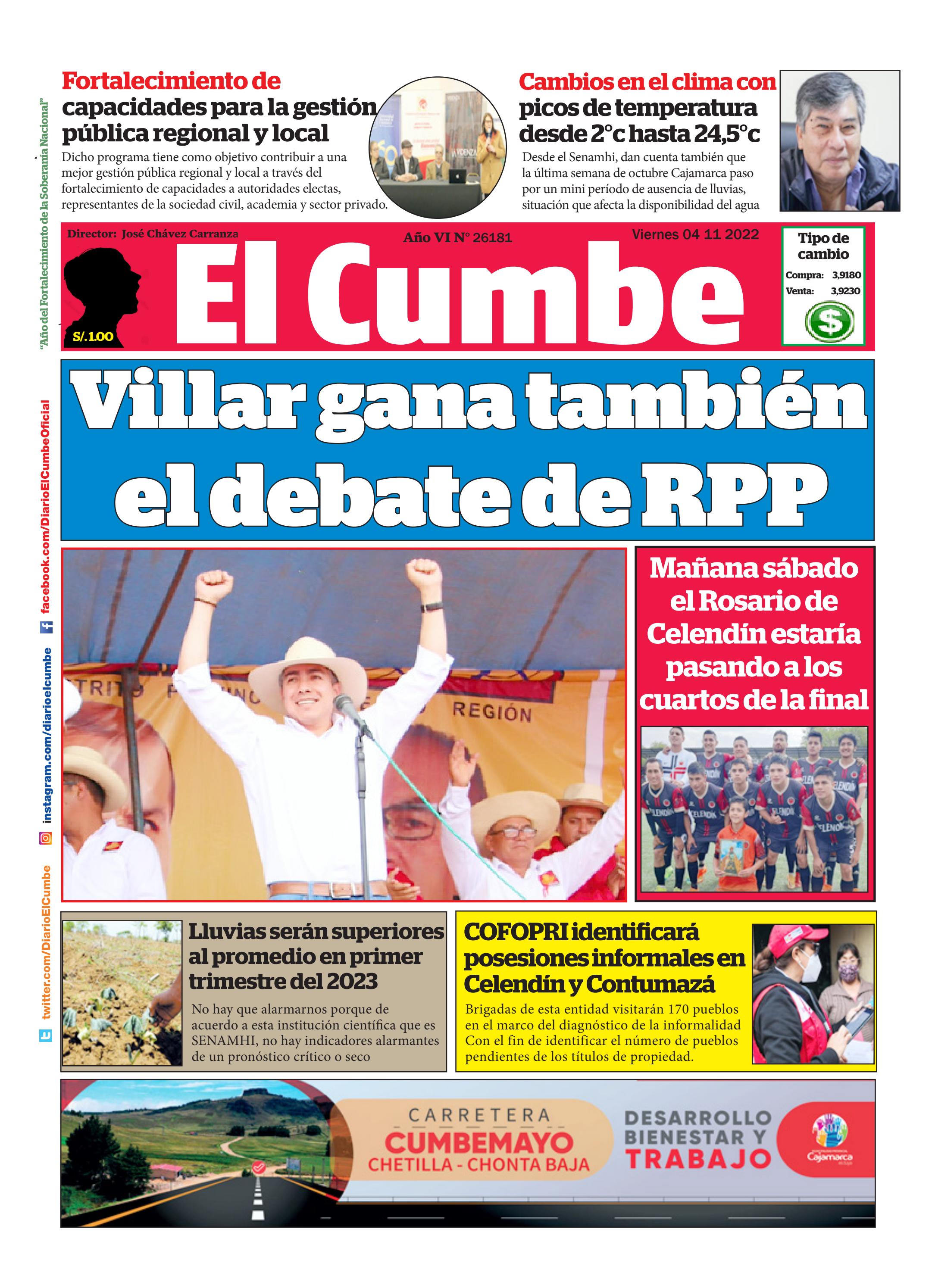 Diario EL CUMBE 04 de noviembre del 2022 by Diario El Cumbe - Issuu