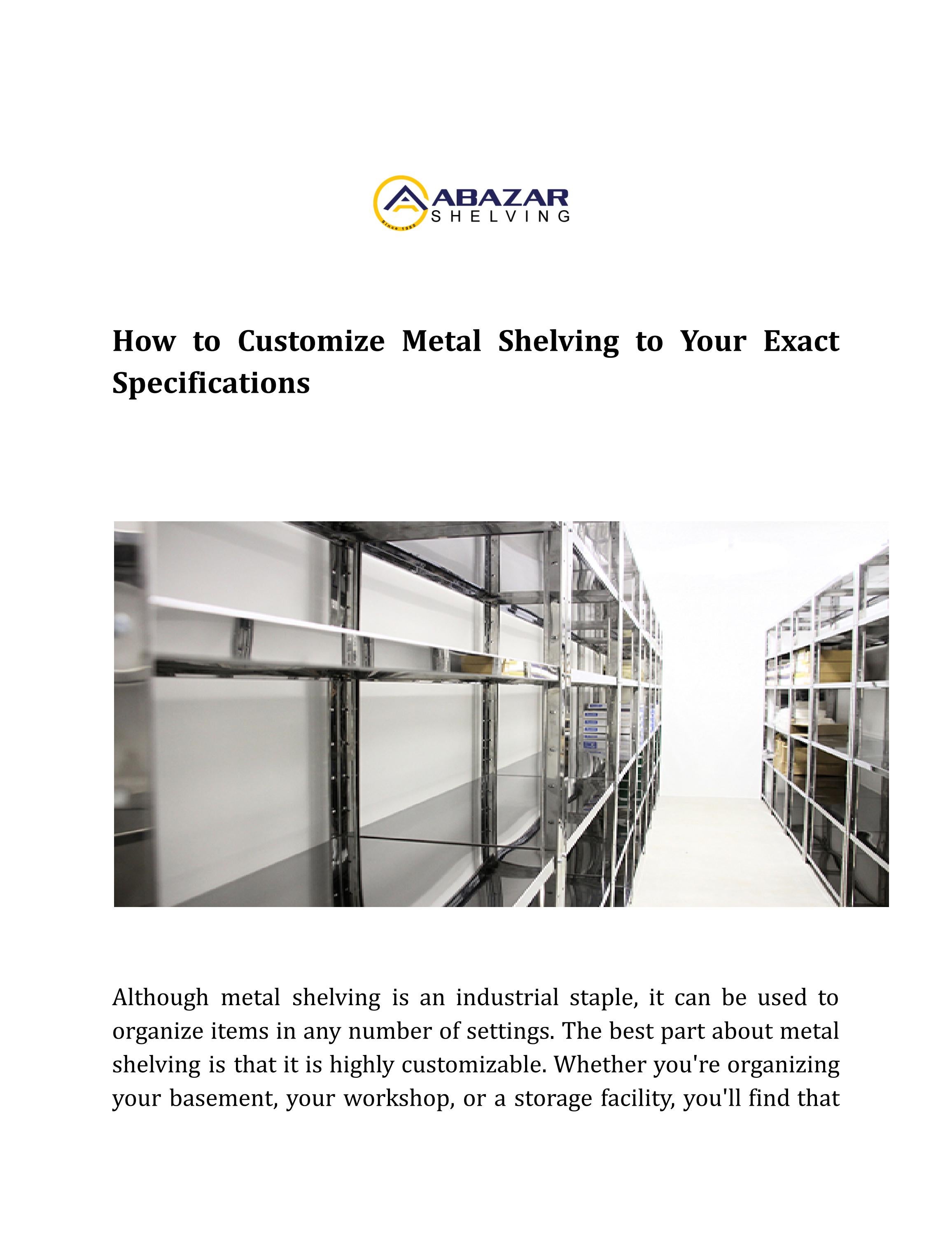 How to Customize Metal Shelving to Your Exact Specifications by ...